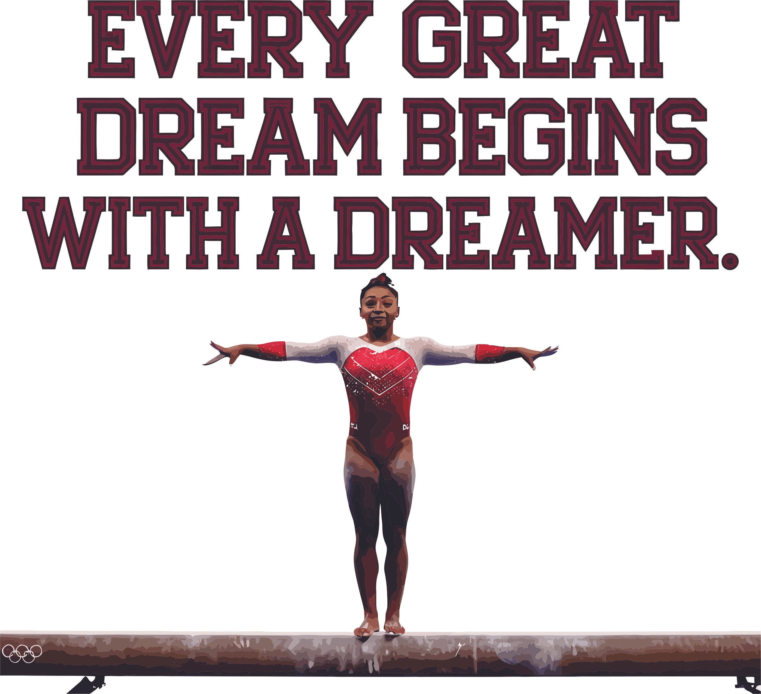 Dreams Begin With A Dreamer Simone Biles Gymnastics Balance Beam Mantra ...