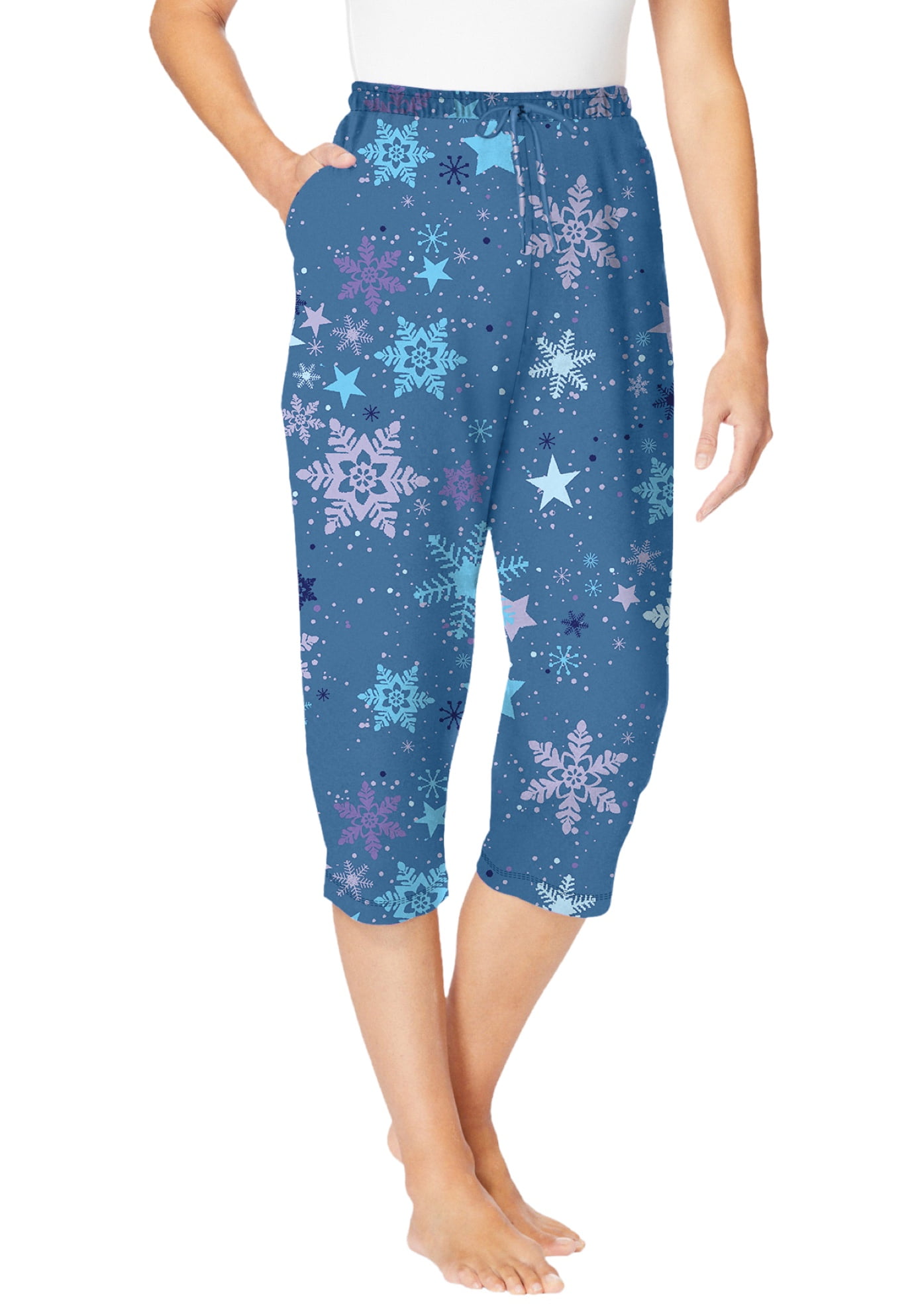 Dreams & Co. Plus Size Knit Sleep Capri - Walmart.com