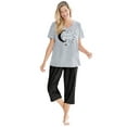 Dreams And Co Womens Plus Size 2 Piece Capri Pj Set