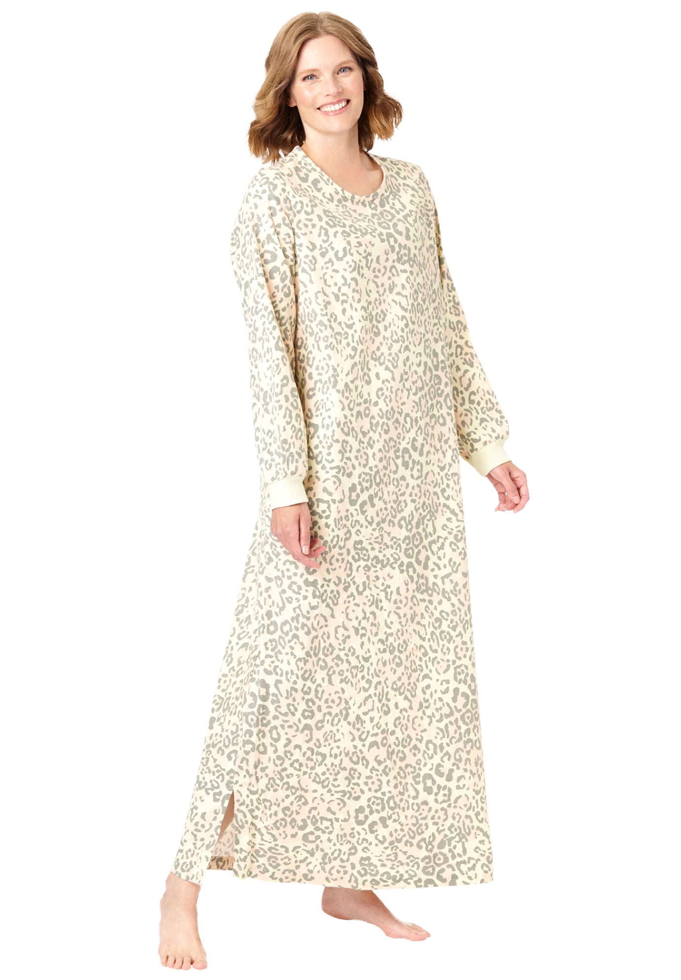 Dreams & Co. Women's Plus Size Cotton Flannel Dress or Nightgown Dress ...