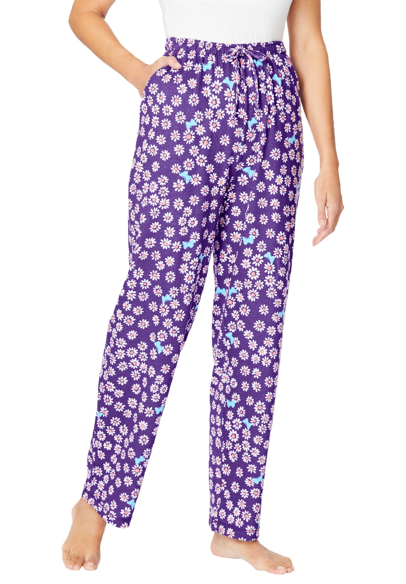 Dreams & Co. Plus Size Knit Sleep Pant - Walmart.com