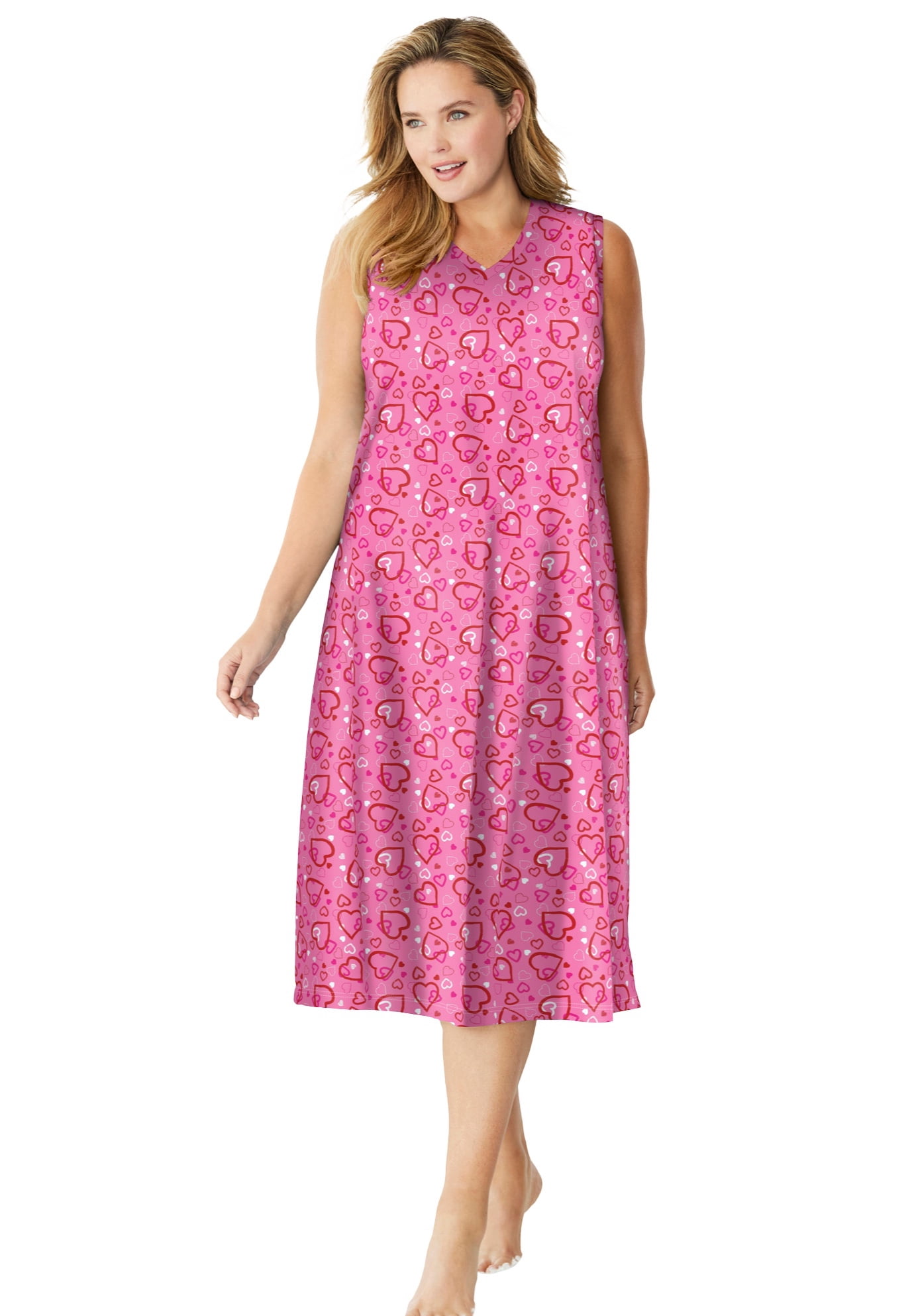 Dreams & Co. Plus Size Long Sleeveless Sleepshirt - Walmart.com