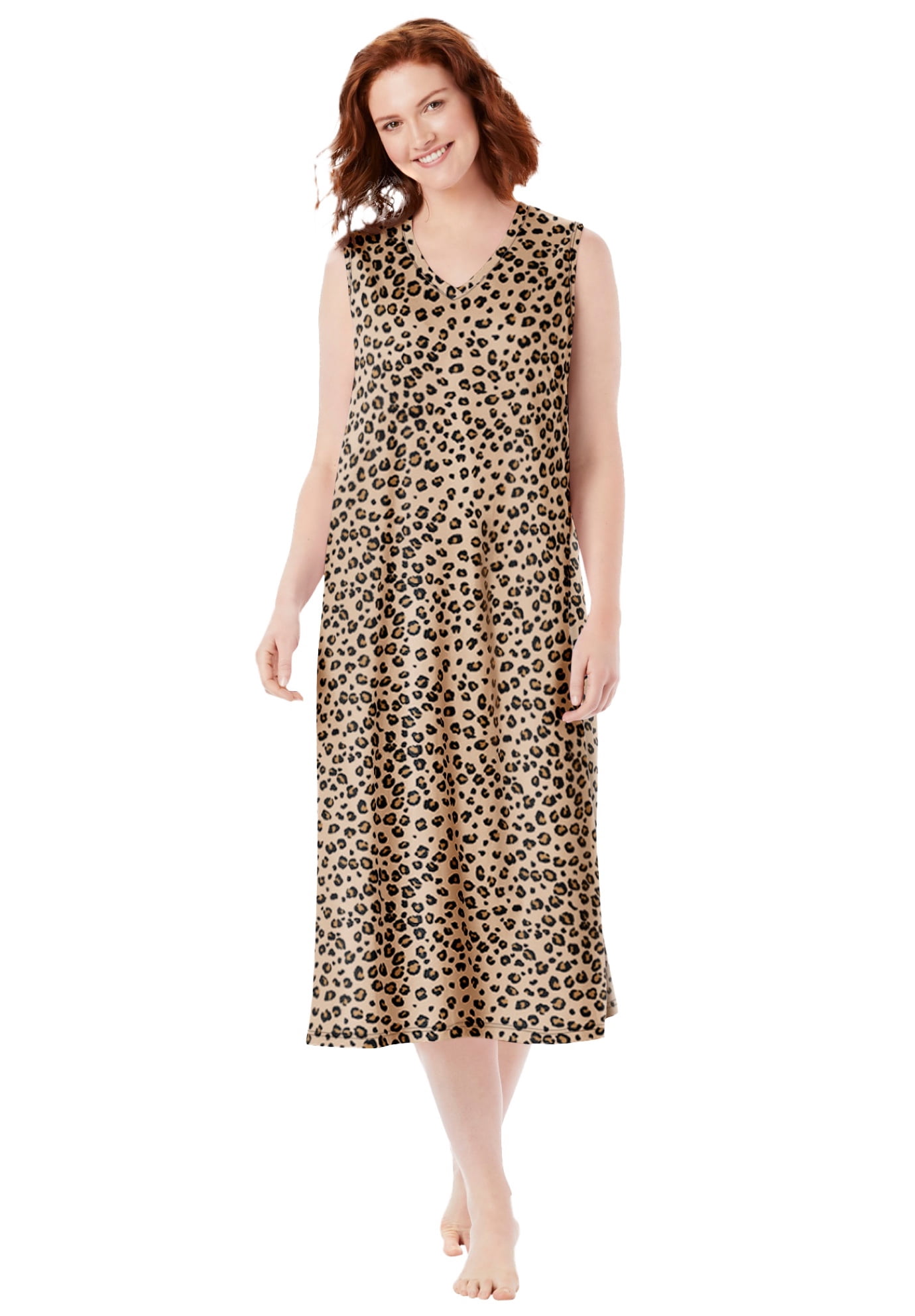 Dreams & Co. Women's Plus Size Long Sleeveless Sleepshirt - Walmart.com