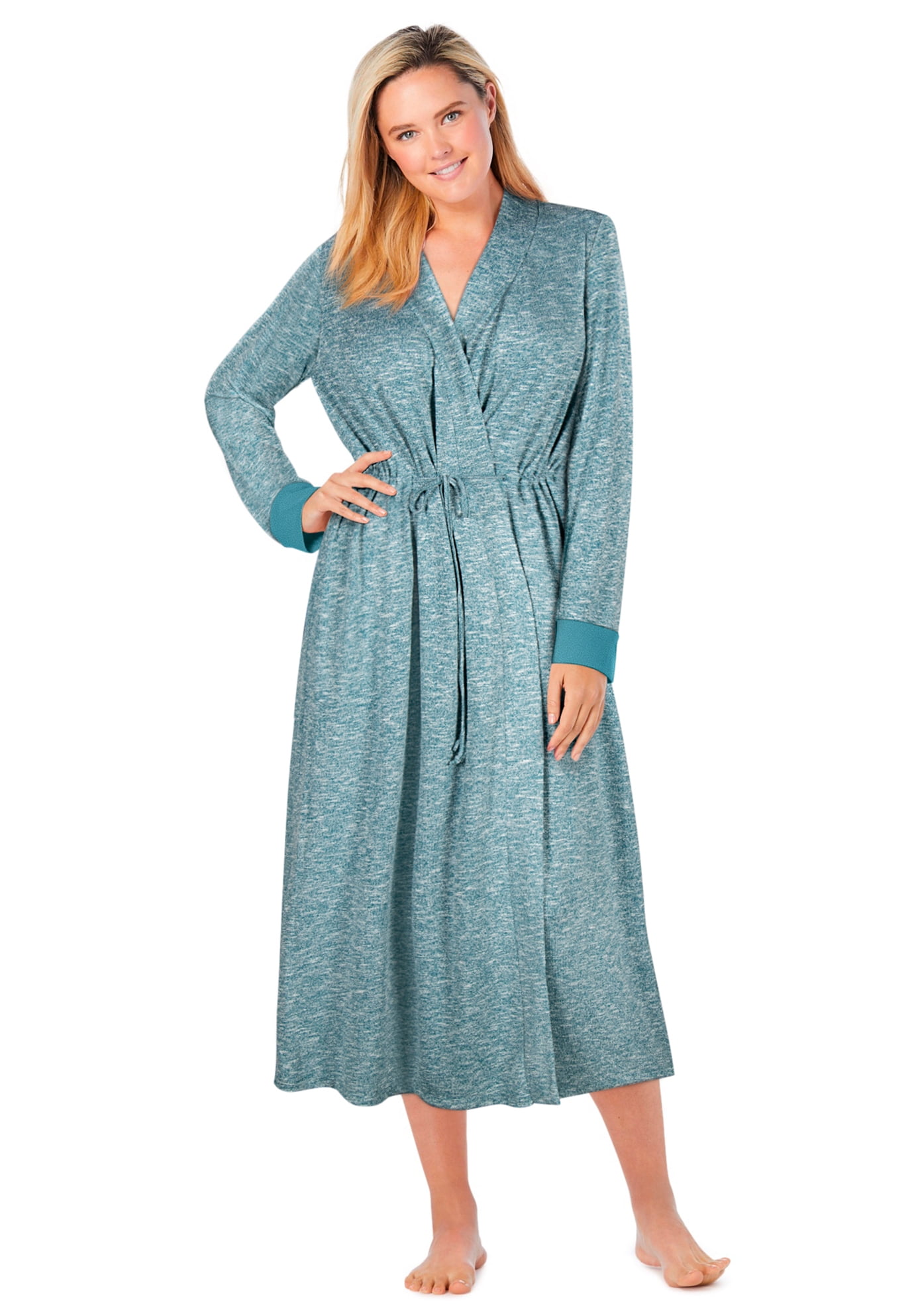 Dreams & Co. Women's Plus Size Marled Long Duster Robe - Walmart.com