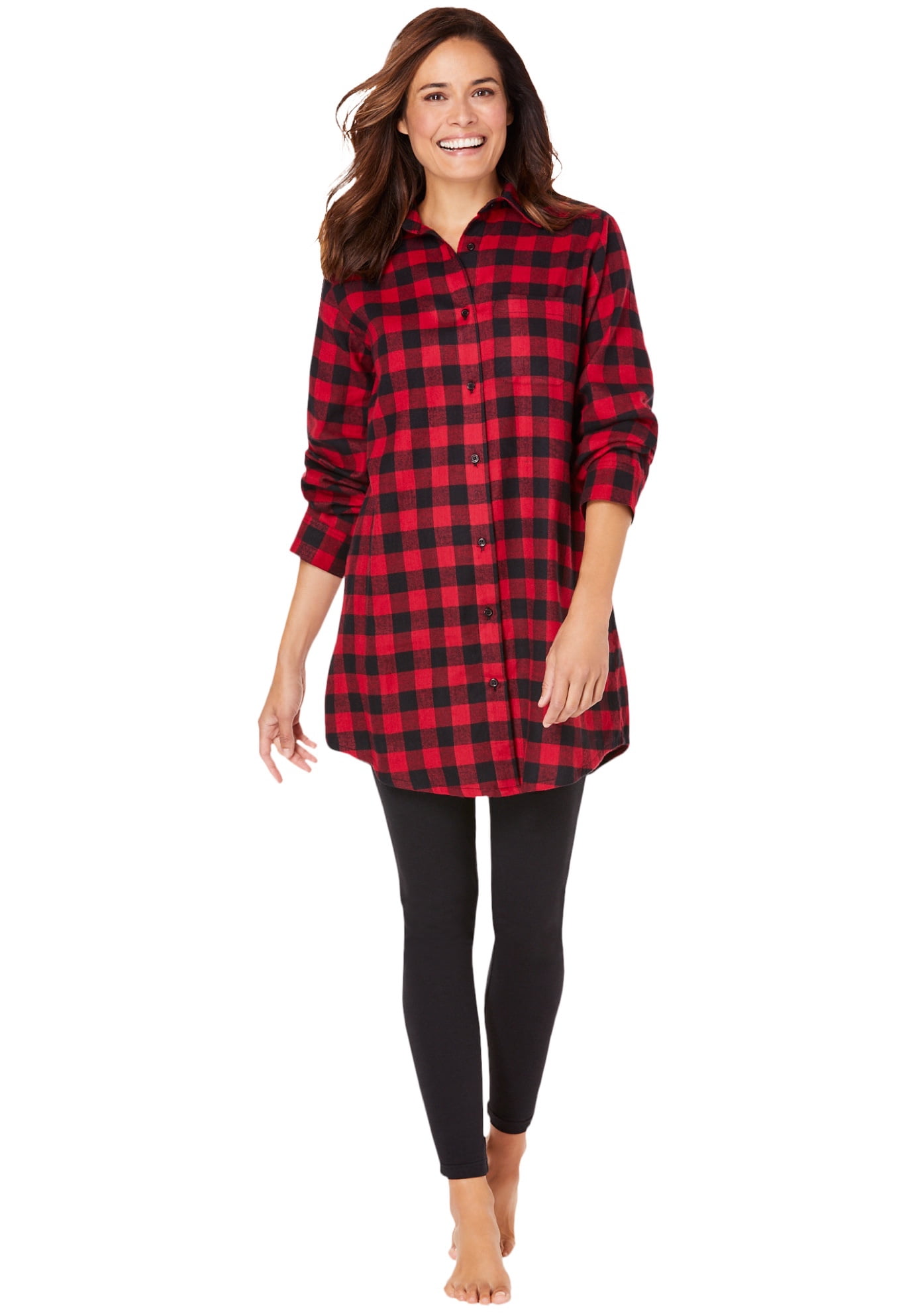 Dreams & Co. Women's Plus Size Plaid PJ Set - Walmart.com