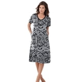 Dreams & Co. Women's Plus Size Short T-Shirt Lounger, Sleeping Night ...