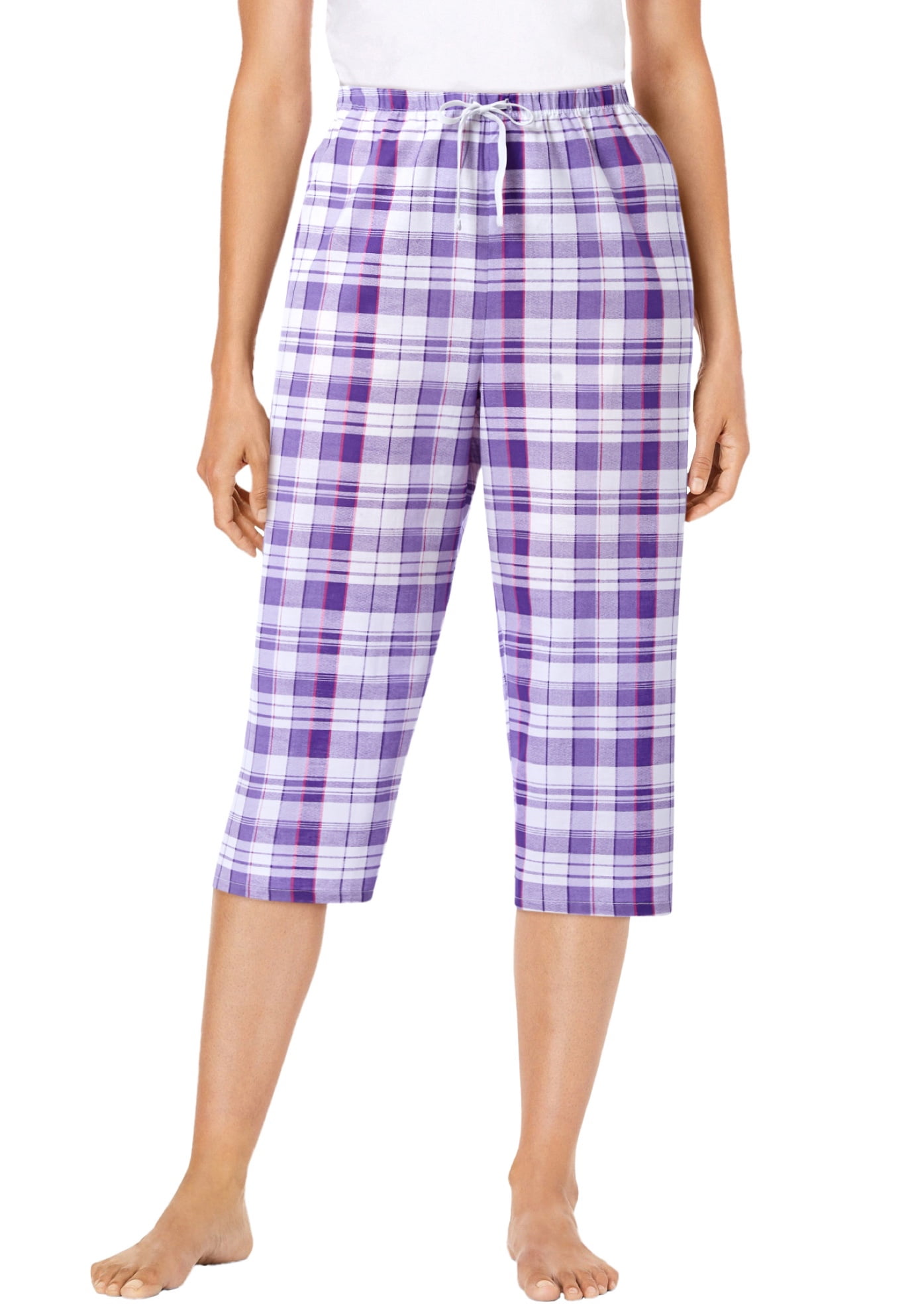 Dreams & Co. Plus Size Woven Sleep Capri Pant - Walmart.com