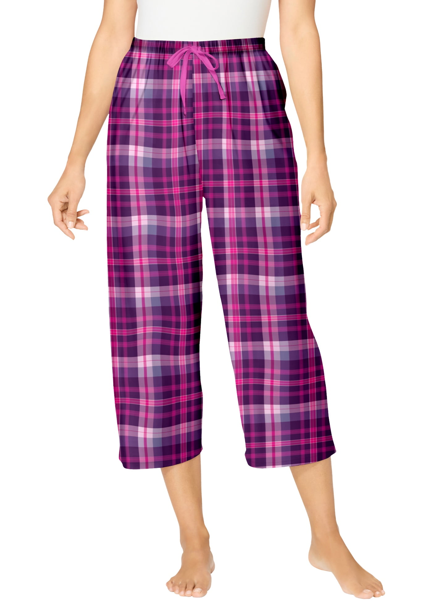 Dreams & Co. Plus Size Woven Sleep Capri Pant - Walmart.com