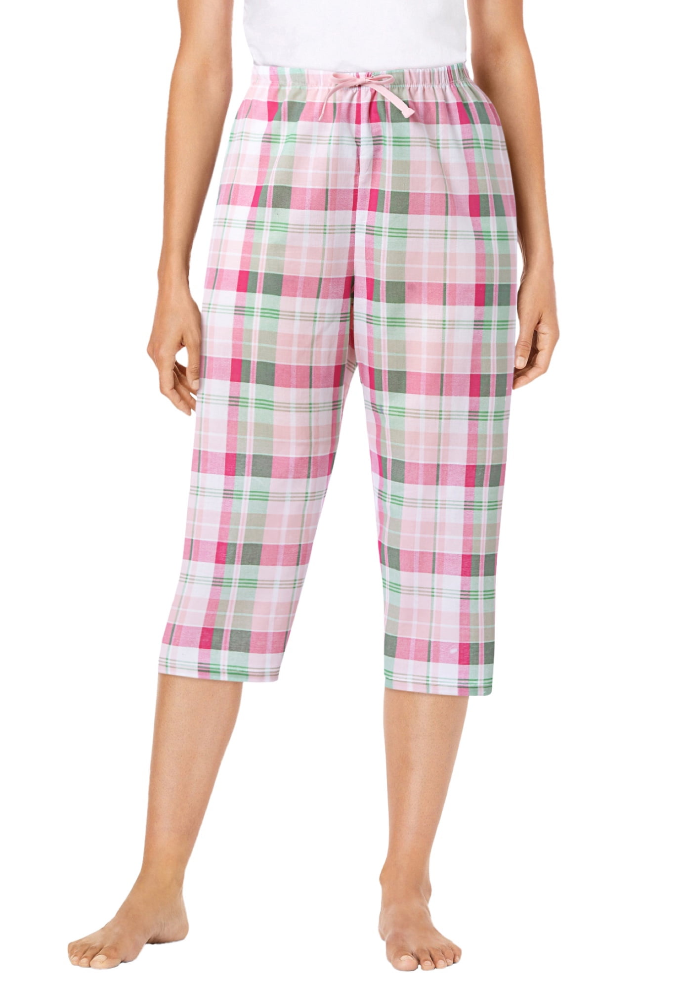 Dreams & Co. Women's Plus Size Woven Sleep Capri Pant - Walmart.com