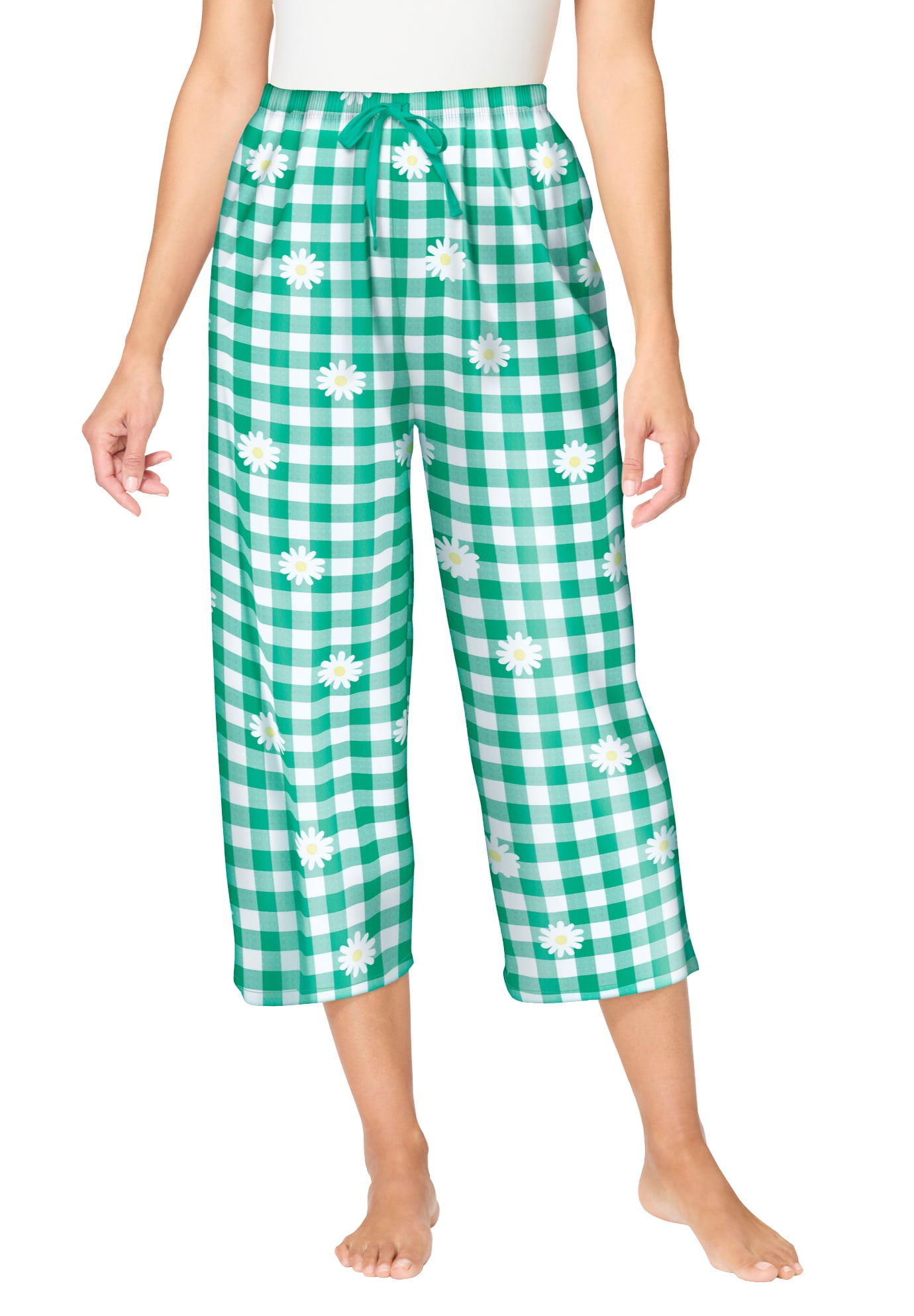 Dreams & Co. Plus Size Woven Sleep Capri Pant - Walmart.com