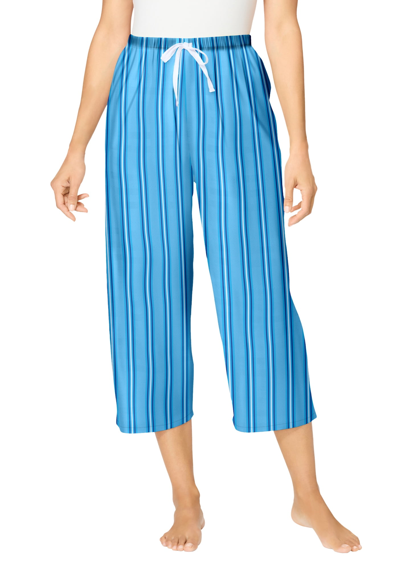 Dreams & Co. Plus Size Woven Sleep Capri Pant - Walmart.com
