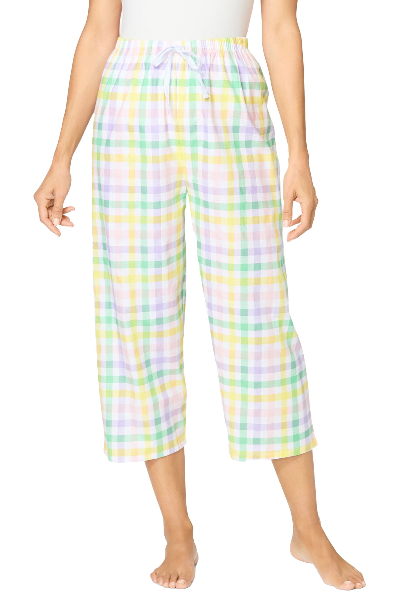 Dreams & Co. Plus Size Woven Sleep Capri Pant - Walmart.com