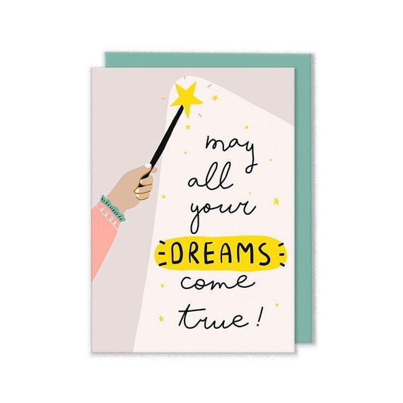 Dreams Come True Greeting Card – Whimsical Magical Wand Design ...
