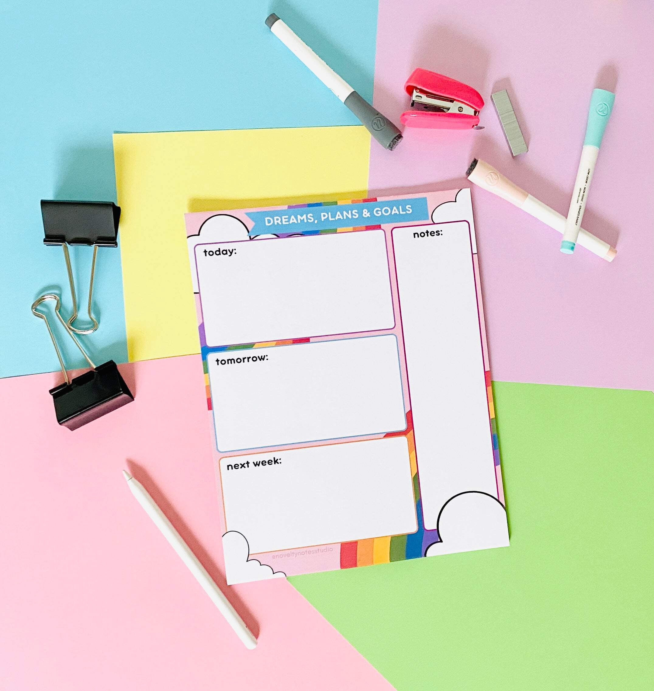 Dreams Plans Goals Rainbow Stationery Notepad - Walmart.com