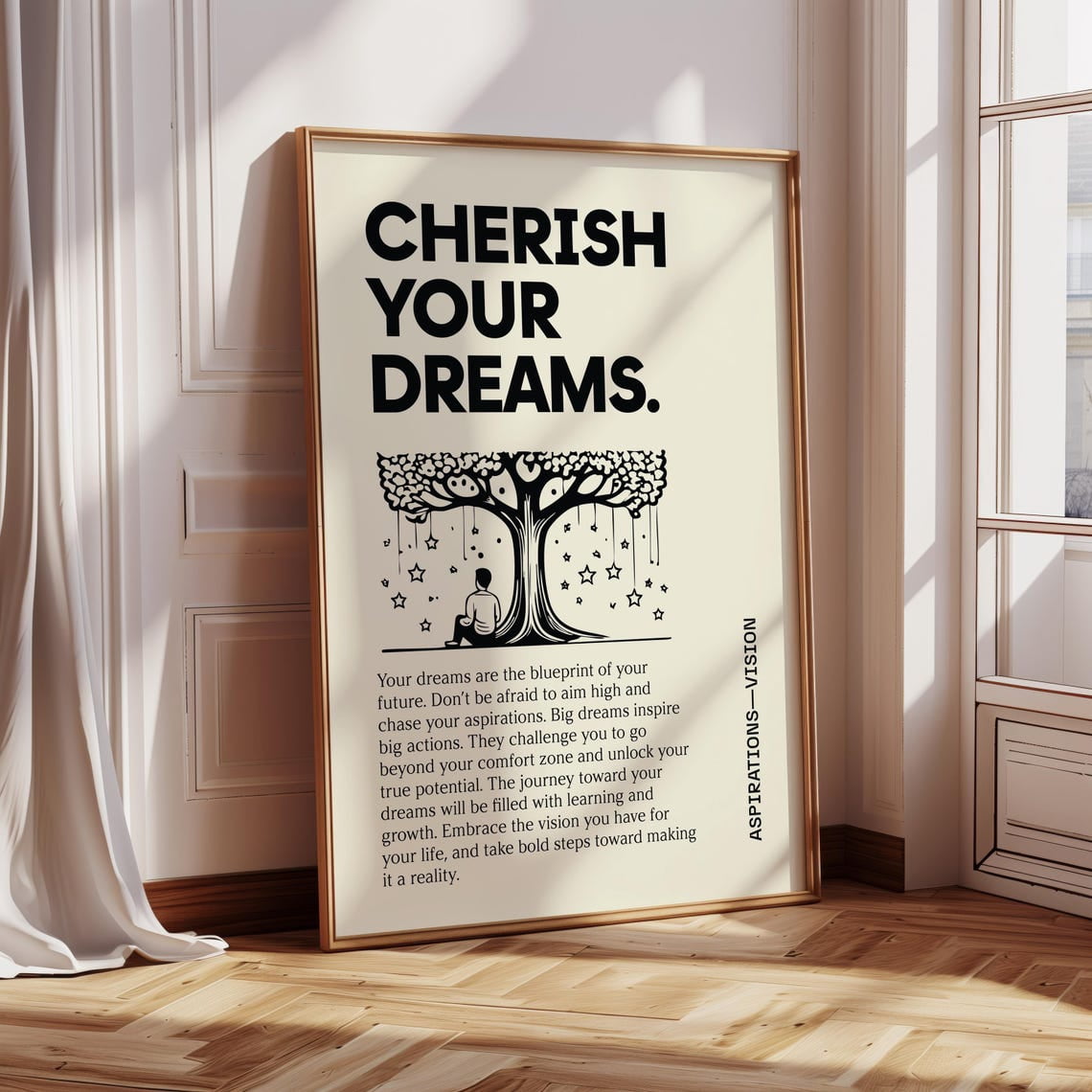 Dreams Poster Inspire Wall Art For Office Postive Quote Wall Print For ...