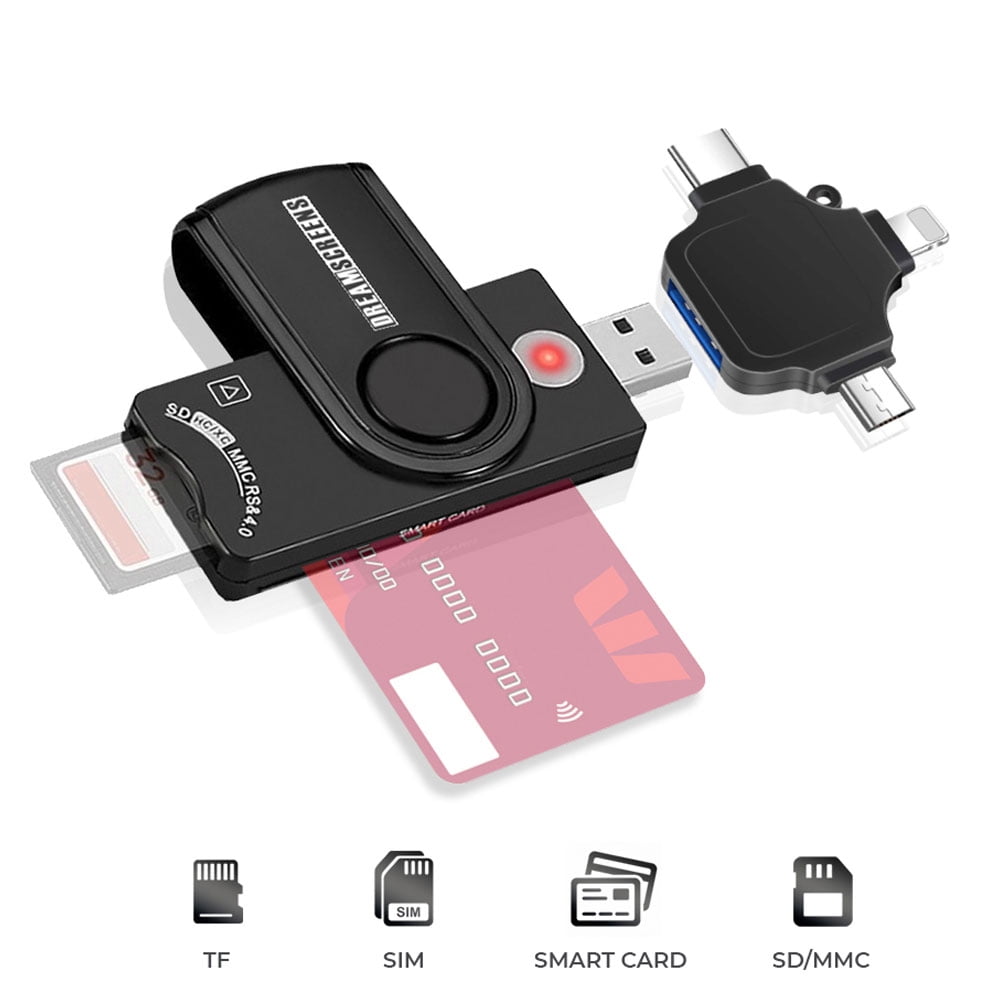 Dreamscreens OTG USB Card Reader for iPhones, Androids & Computers ...