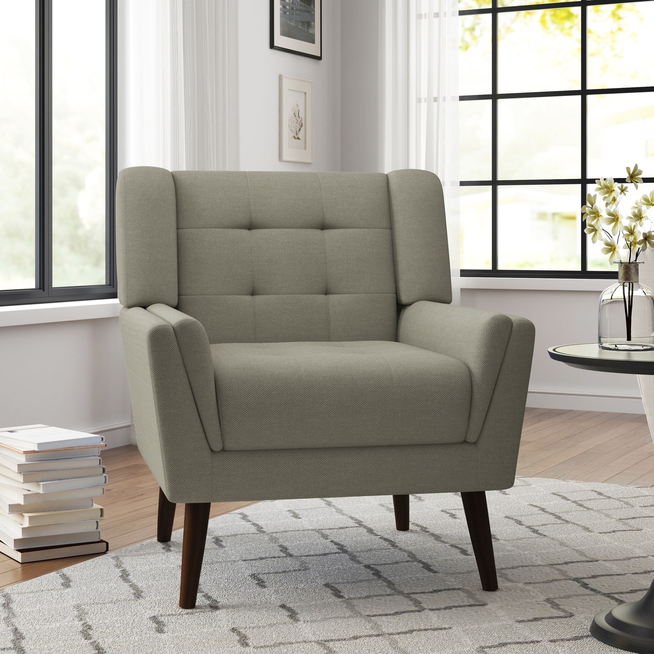 Dreamsidea Accent Chair Modern Home Armchair for Living Room,Beige ...