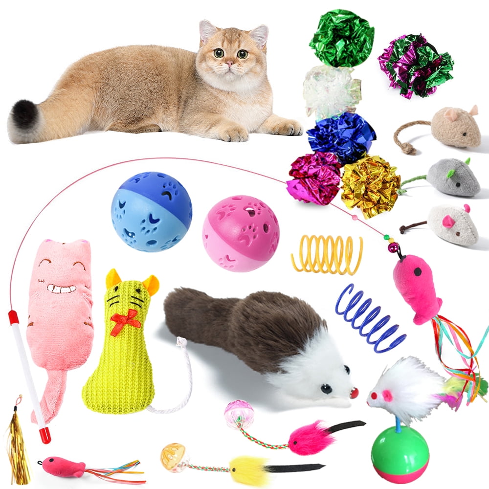 Dreamtale Cat Toys Kitten Teaser Interactive Plush Stuffed Toys ...