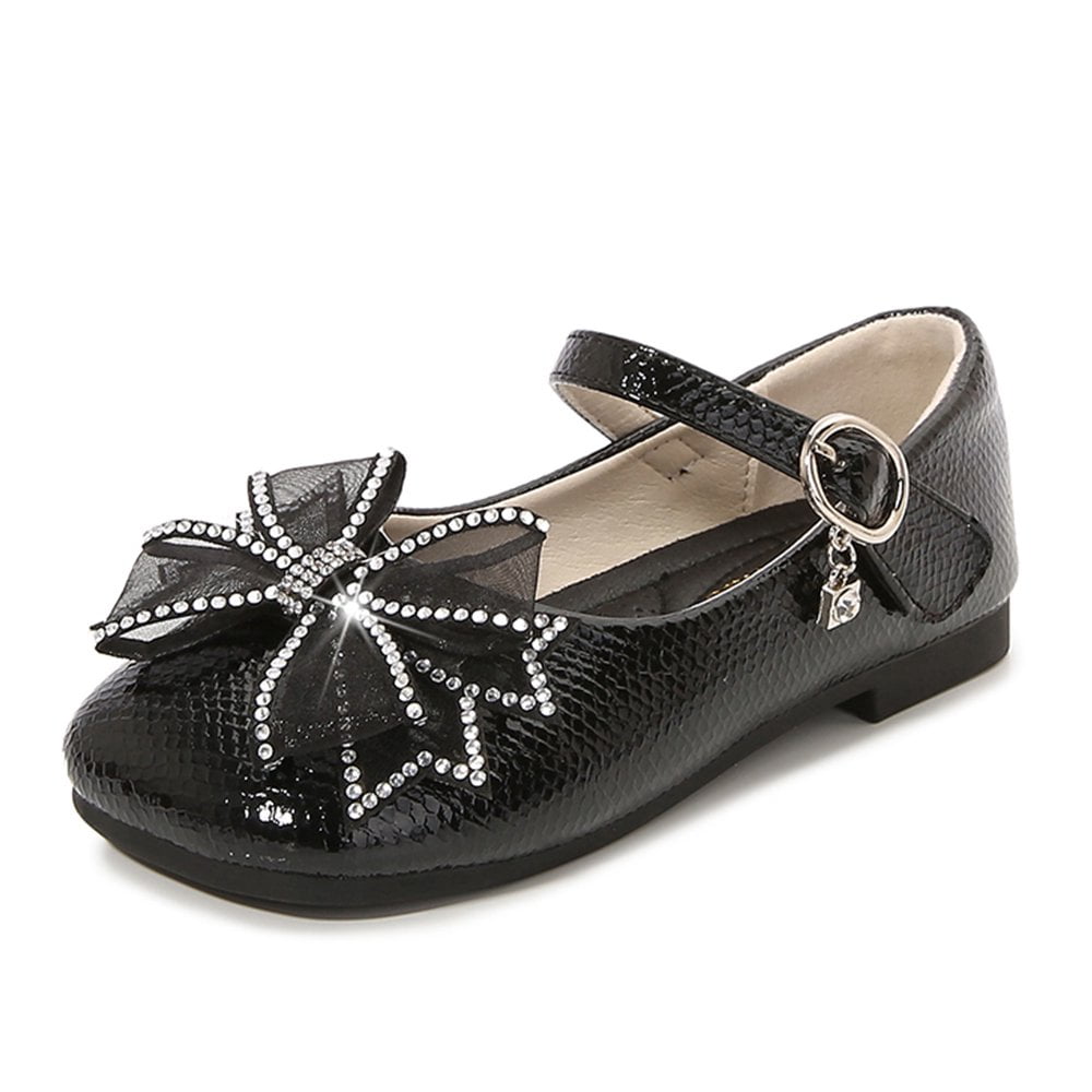 Dreamtale Girls School Uniform Shoes Mary Jane Girls Dress Flats(Bow ...