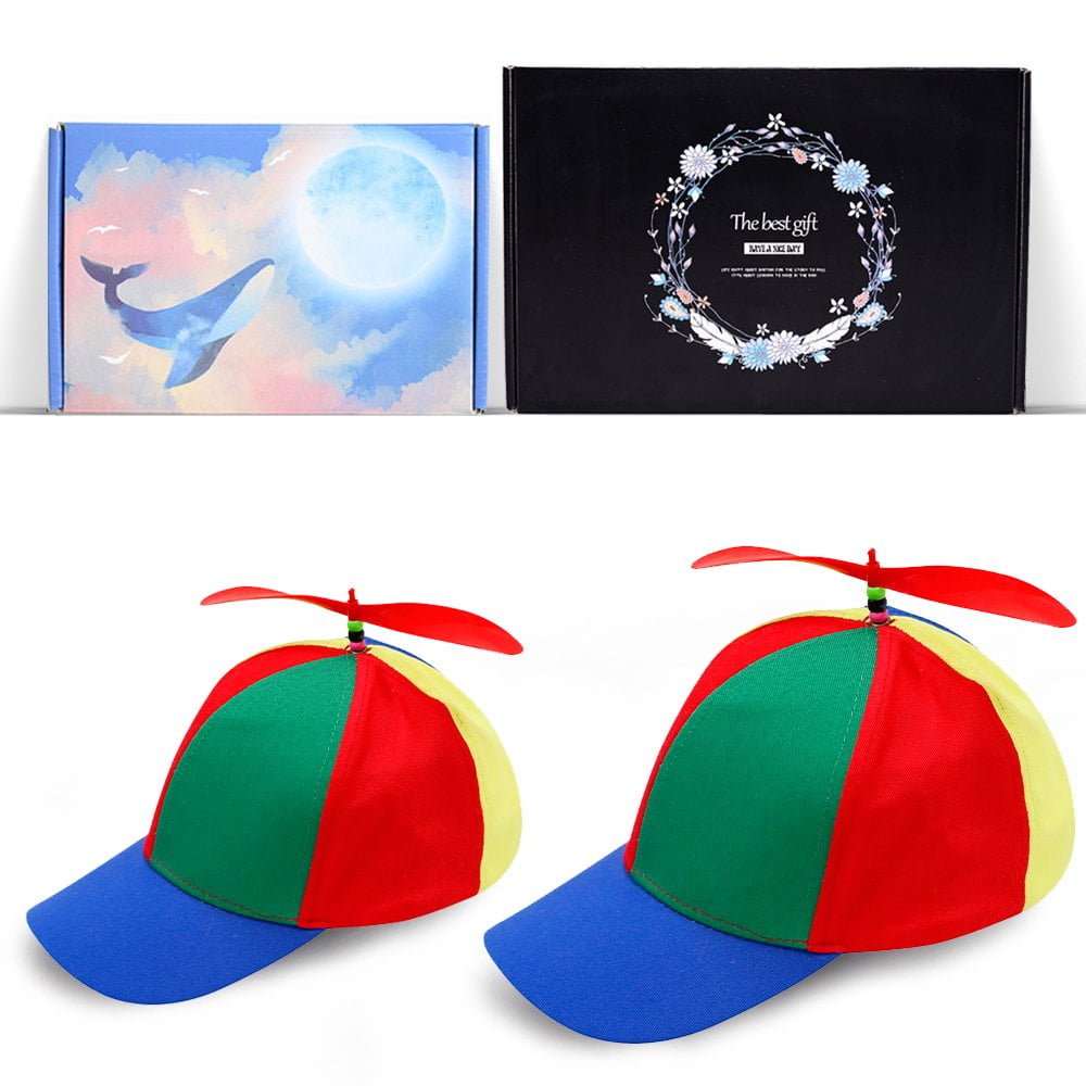 Dreamtale Rainbow Color Propeller Hat- Baseball Cap Blue Brim Wide Brim ...