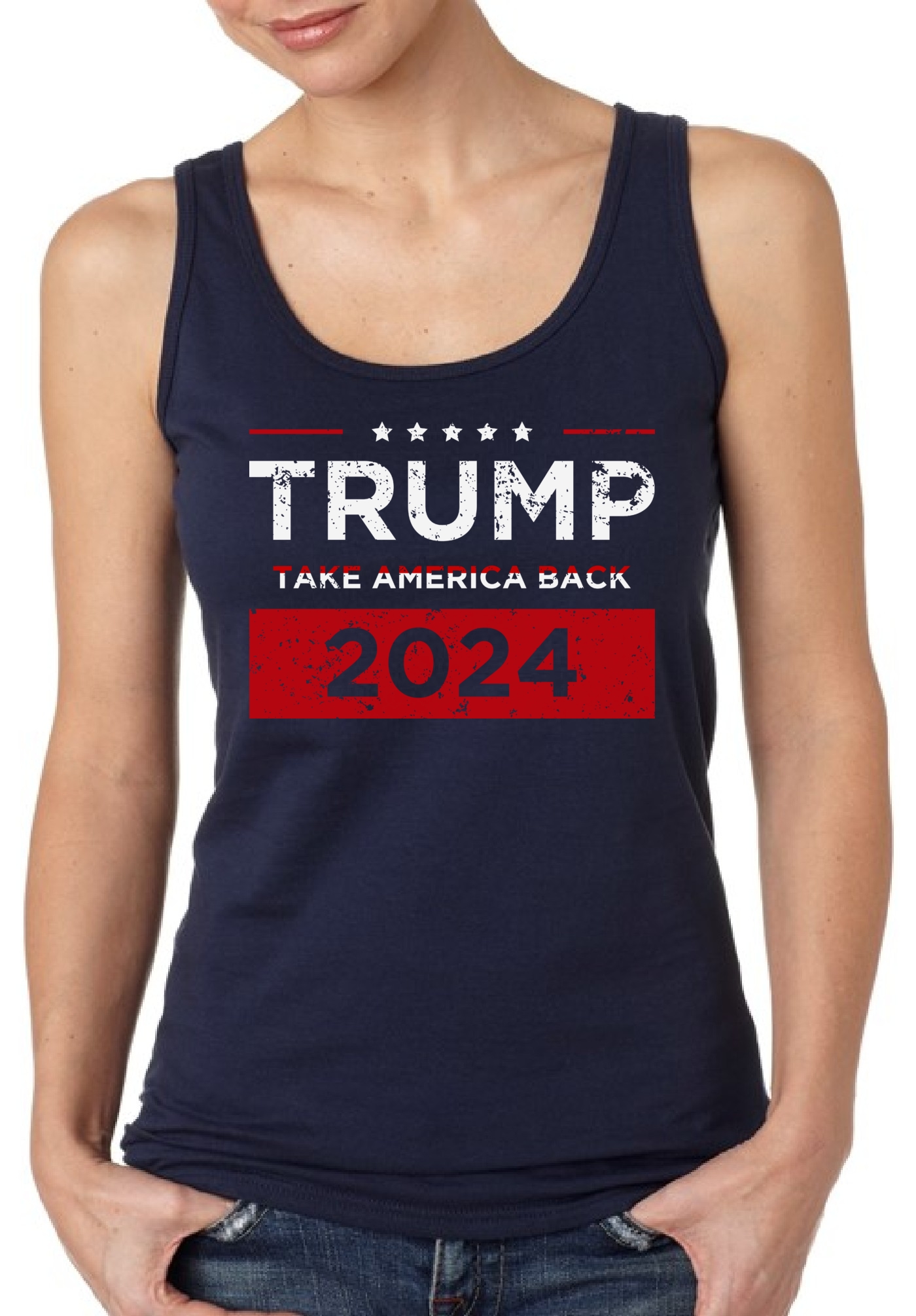 Dreamtees Trump 2024 Women Tank Top America Political Republicans Gift ...