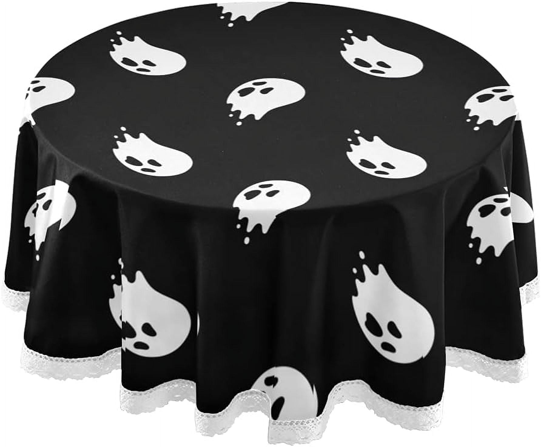 Dreamtime Halloween Ghost Round Tablecloth 60", Waterproof Stain and ...