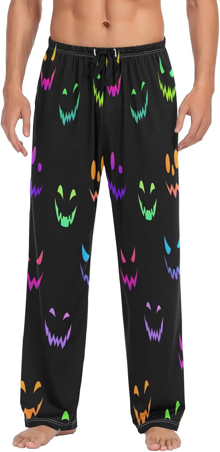 Dreamtime Halloween Pumpkin Face Pajama Pants Mens Lounge Pants Super ...