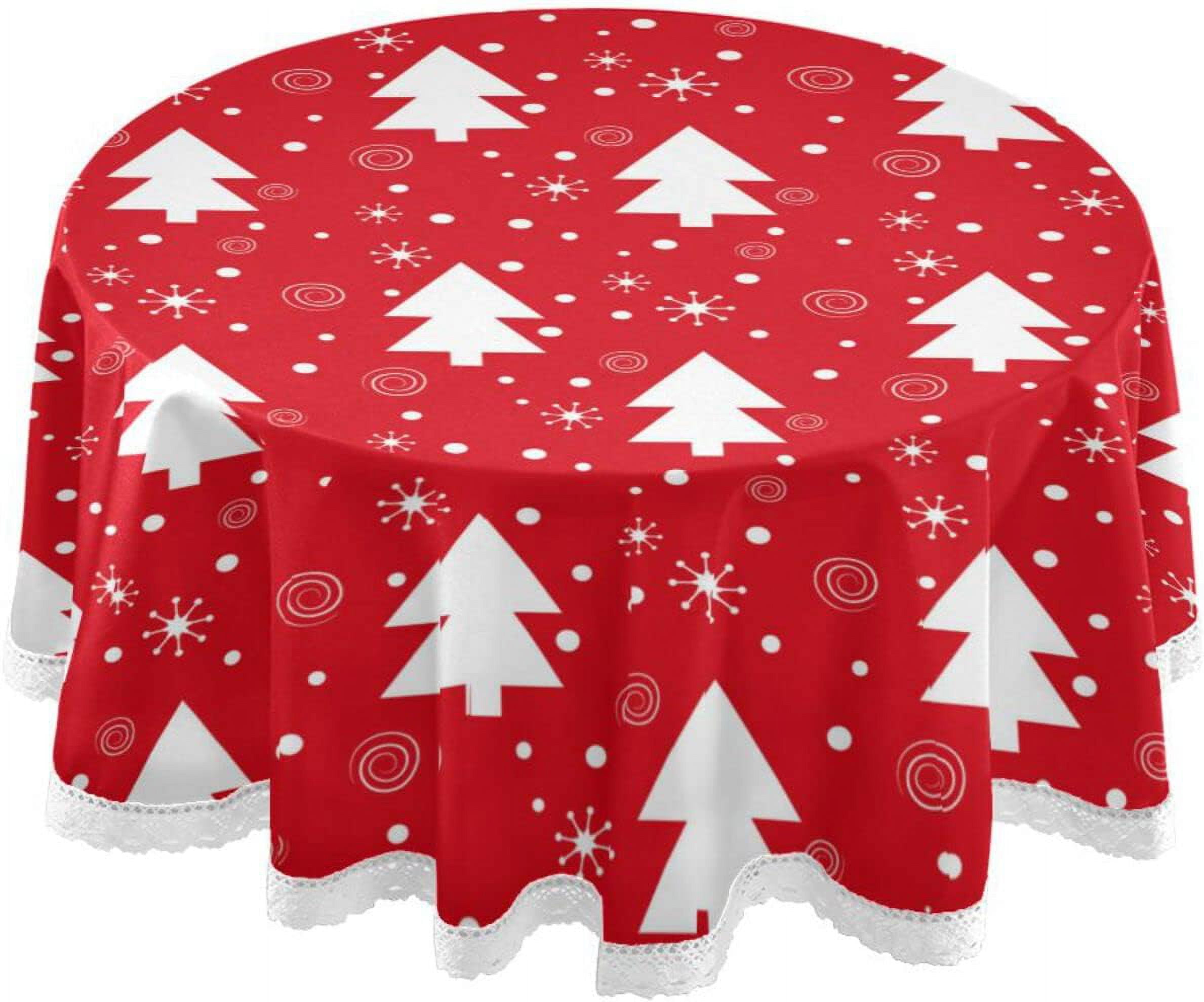 Dreamtime Round Tablecloth 60", Christmas Tree Table Cover Water ...