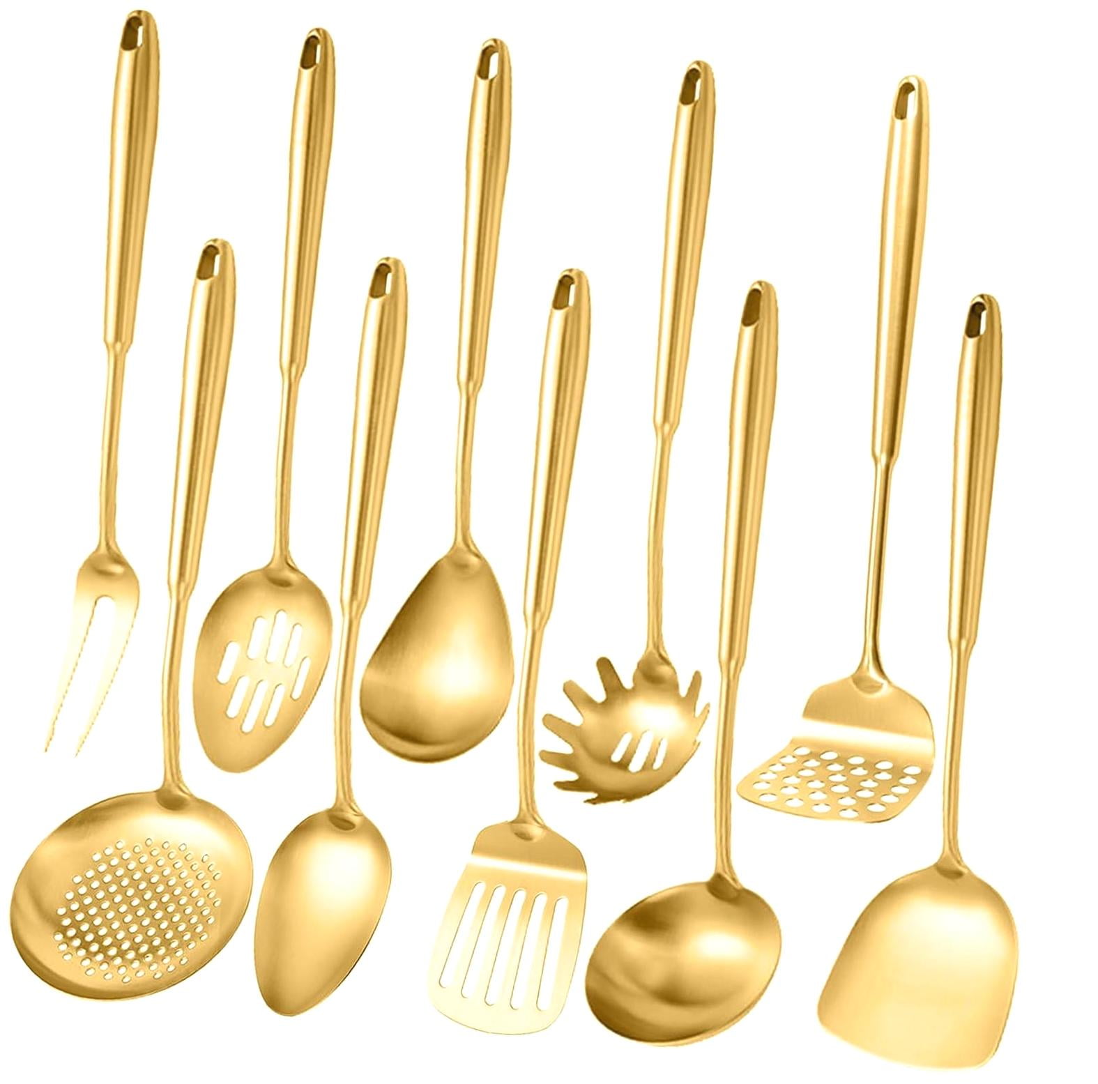 Dreamtimes 10 PCS Stainless Steel Kitchen Utensil Set Cooking Utensils ...