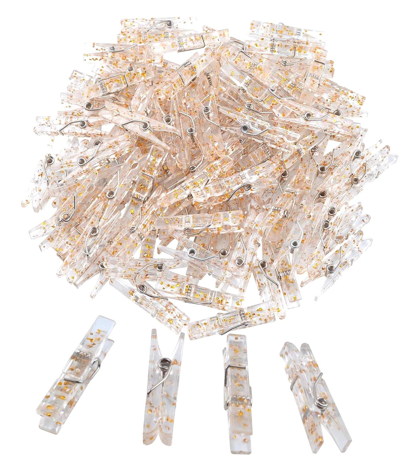 Dreamtimes 100 Pieces Clear Plastic Utility Paper Clip, Photo Paper Peg ...
