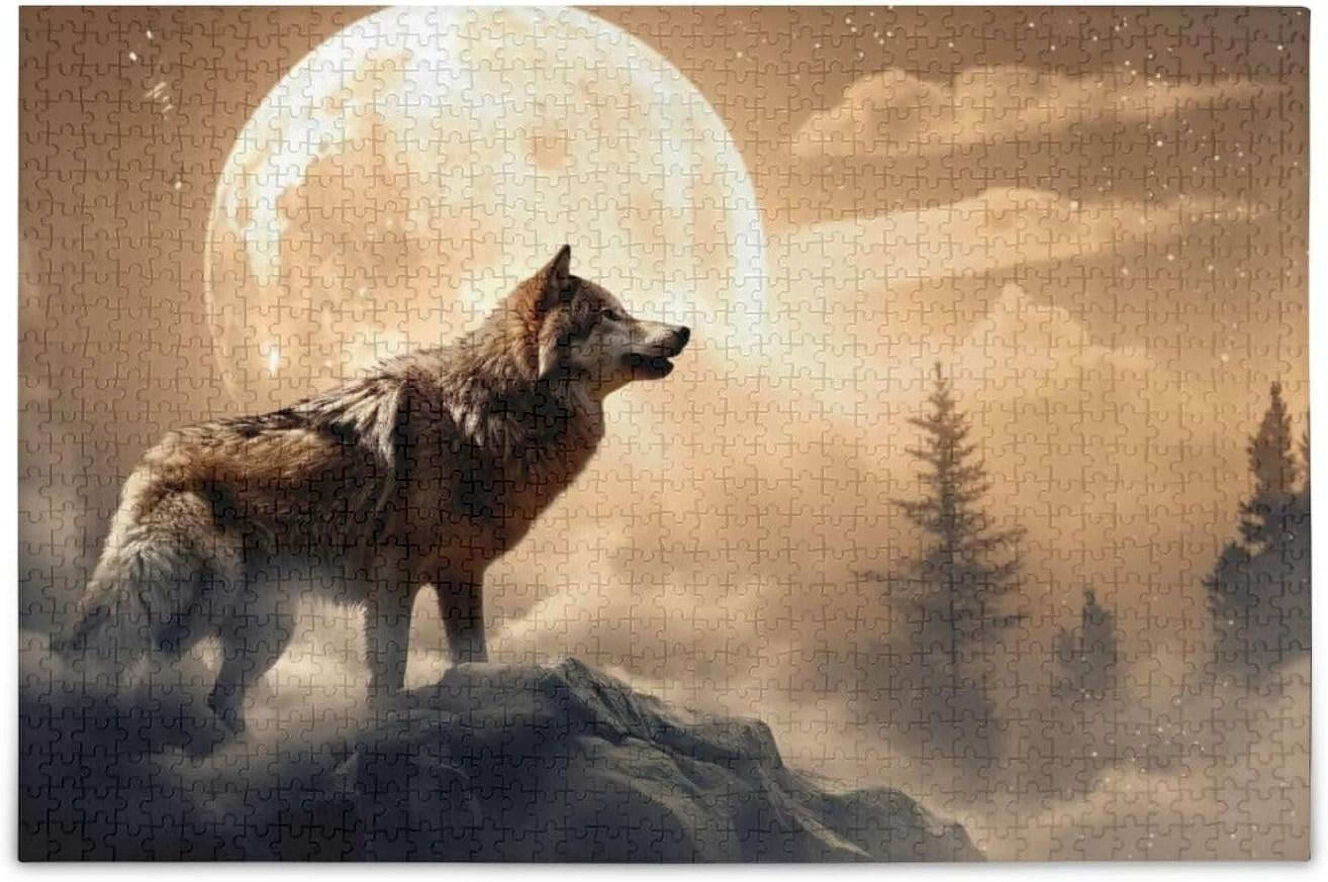 Dreamtimes 1000 PCS Wolf Wooden Jigsaw Puzzles Intellectual ...