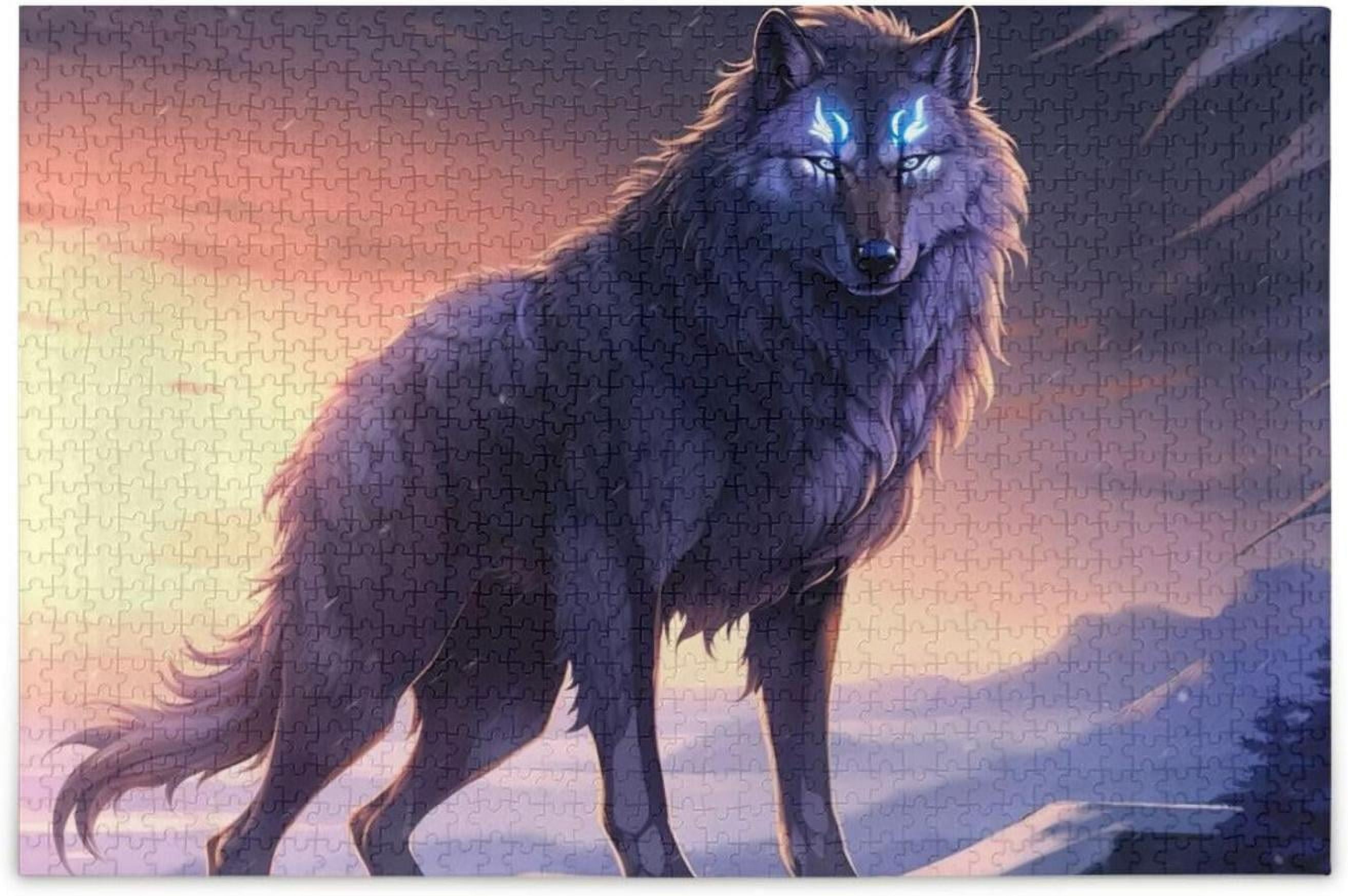 Dreamtimes 1000 PCS Wolf Wooden Jigsaw Puzzles Intellectual ...