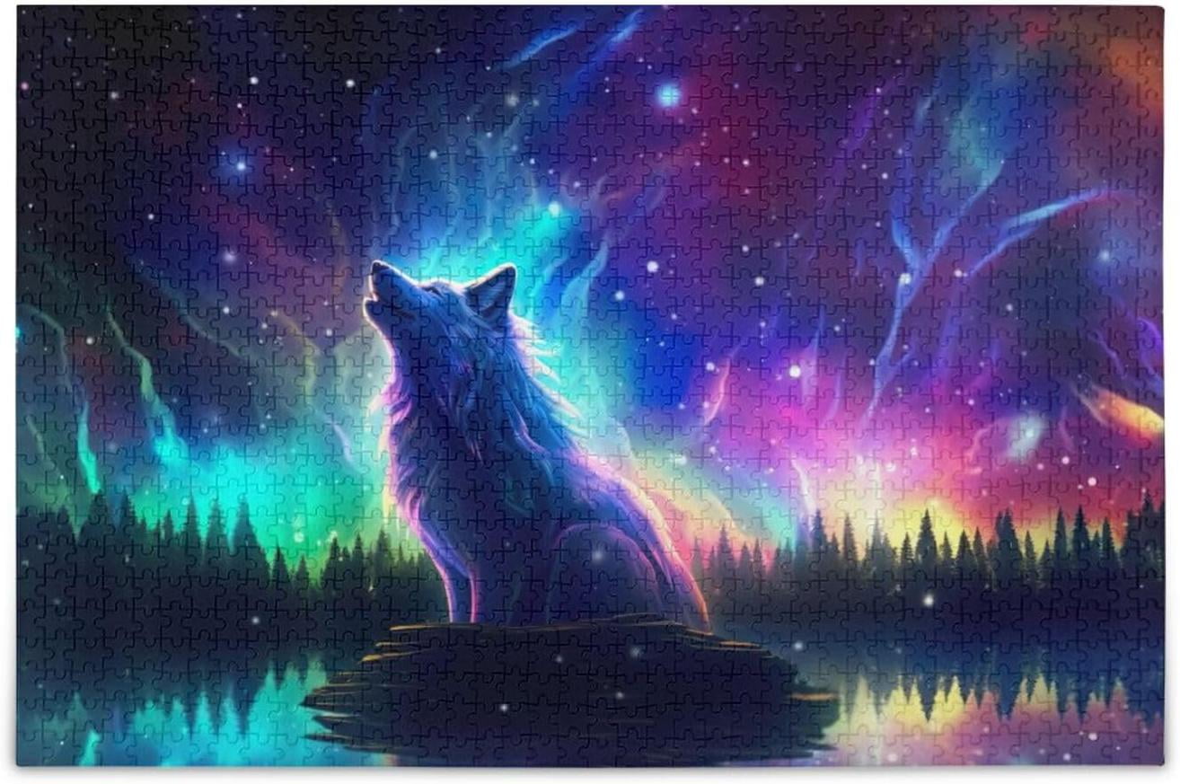 Dreamtimes 1000 PCS Wolf Wooden Jigsaw Puzzles Intellectual ...