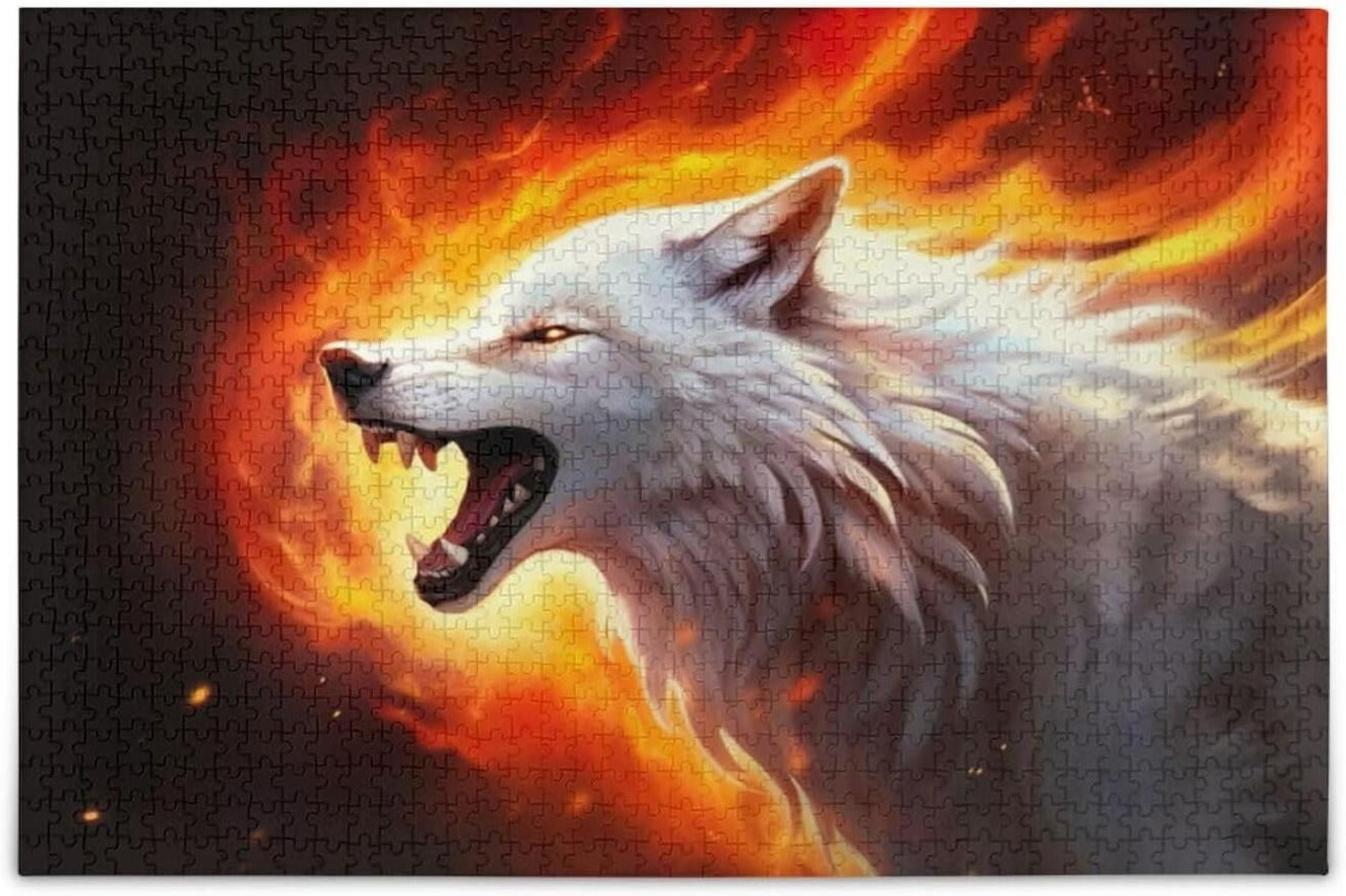 Dreamtimes 1000 PCS Wolf Wooden Jigsaw Puzzles Intellectual ...
