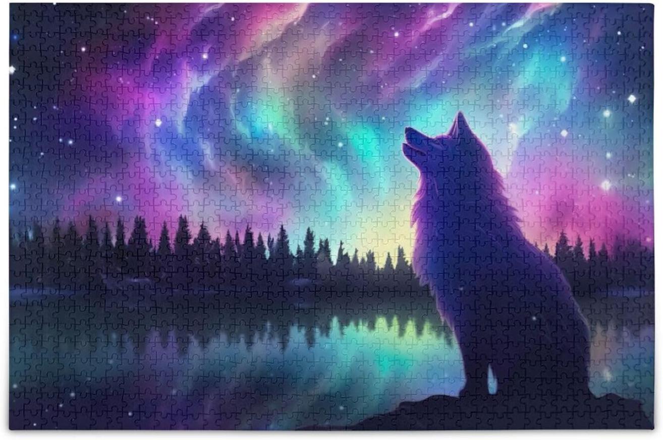 Dreamtimes 1000 PCS Wolf Wooden Jigsaw Puzzles Intellectual ...