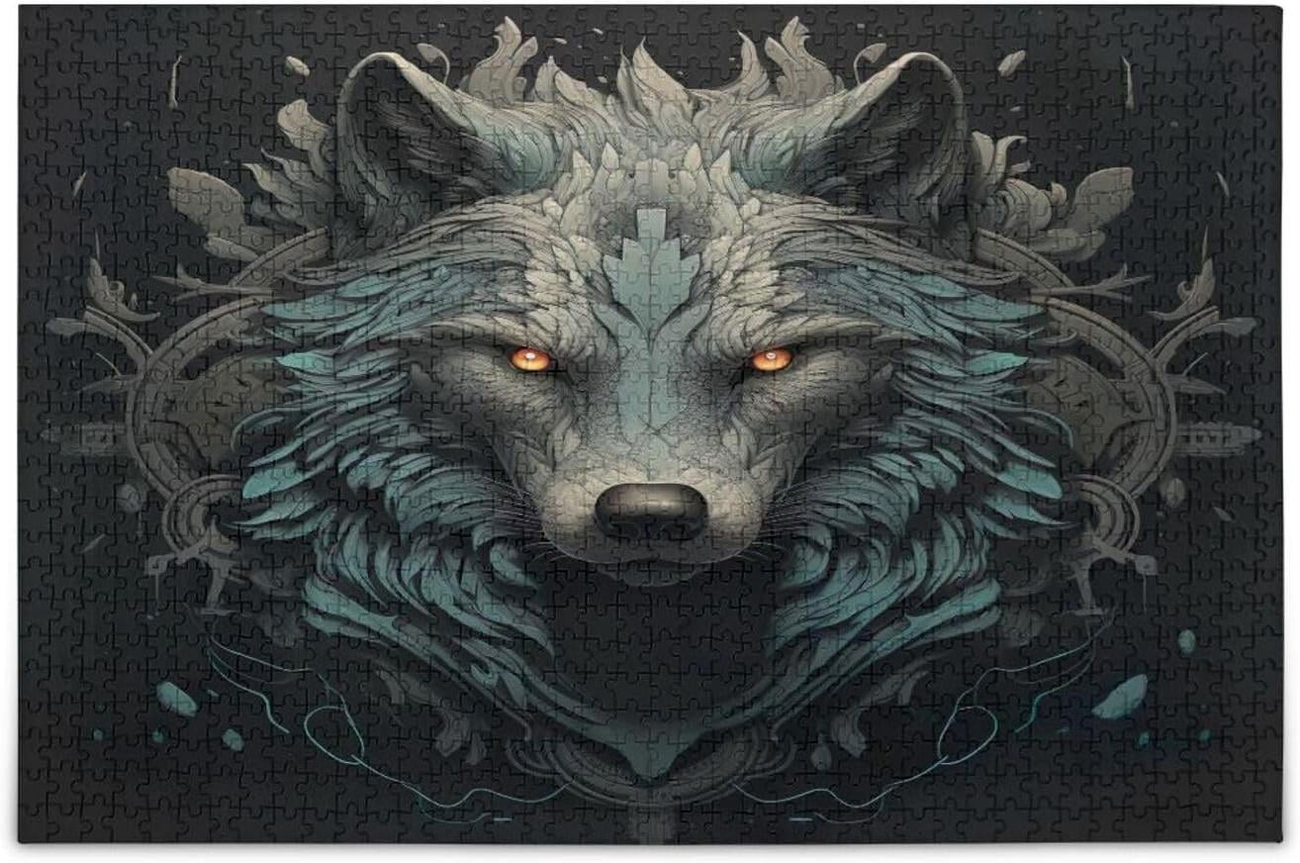 Dreamtimes 1000 PCS Wolf Wooden Jigsaw Puzzles Intellectual ...