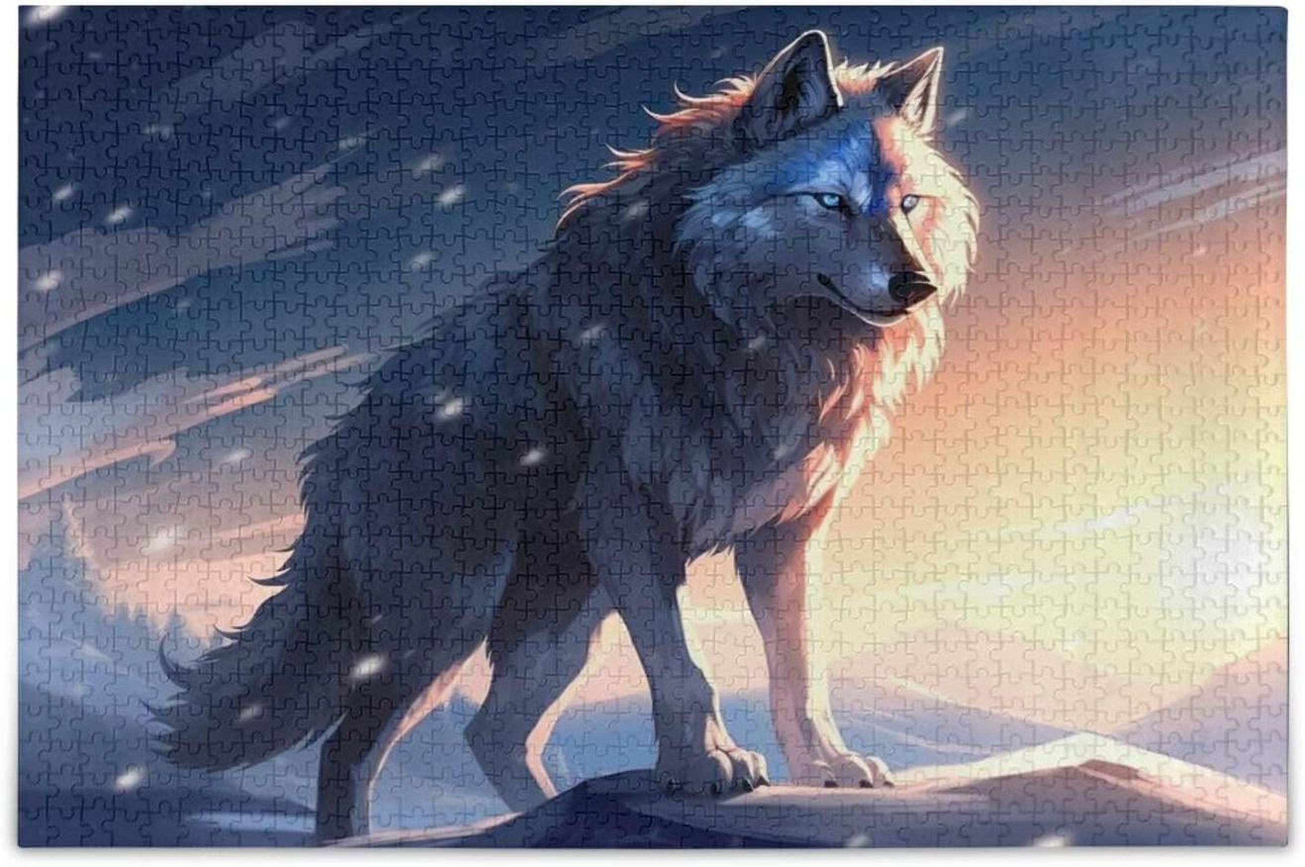 Dreamtimes 1000 PCS Wolf Wooden Jigsaw Puzzles Intellectual ...