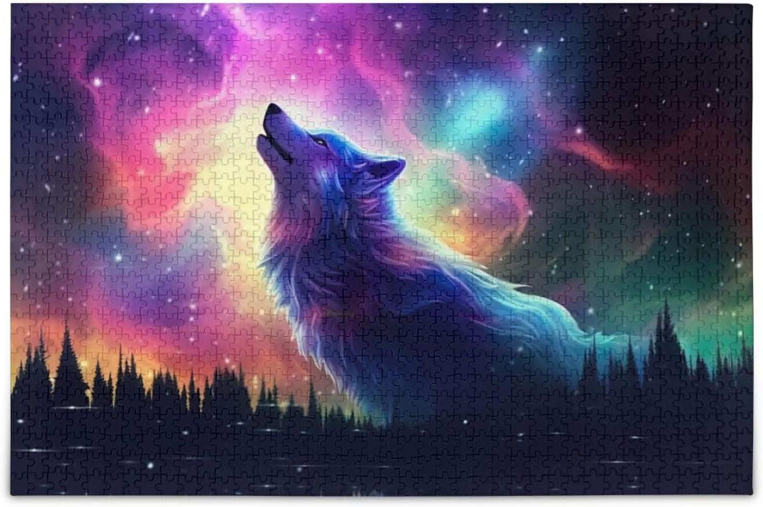 Dreamtimes 1000 PCS Wolf Wooden Jigsaw Puzzles Intellectual ...