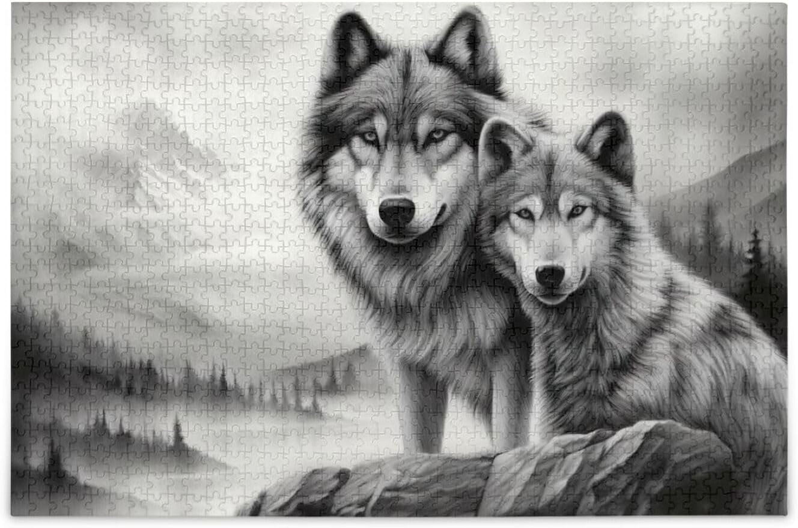Wolf Wooden Jigsaw Puzzles, Intellectual Entertainment Educational ...