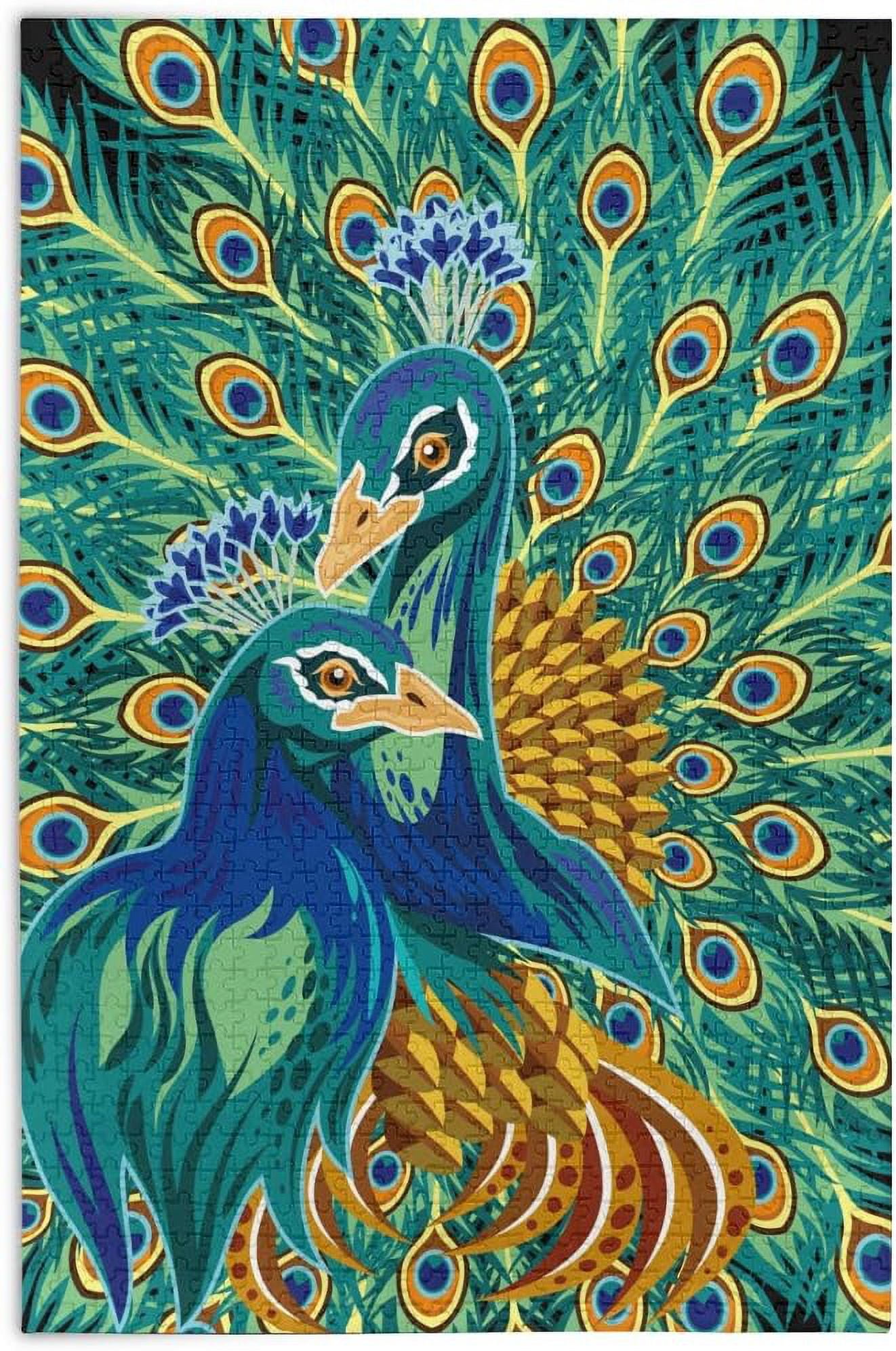 Dreamtimes 1000 Piece Jigsaw Puzzle for Adults Kids, Beautiful Peacocks ...