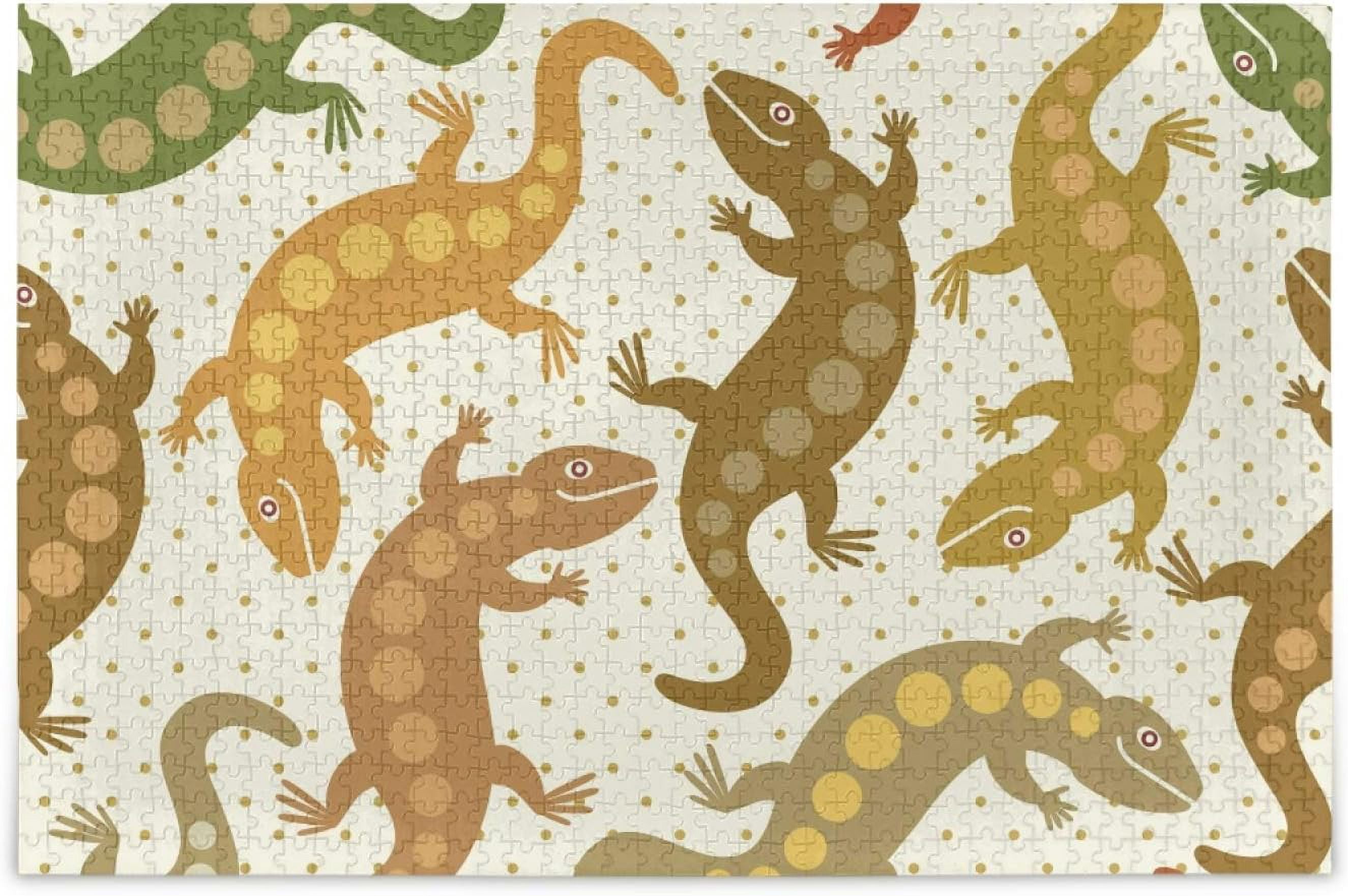 Dreamtimes 1000 Piece Jigsaw Puzzle for Adults Kids, Colorful Lizards ...