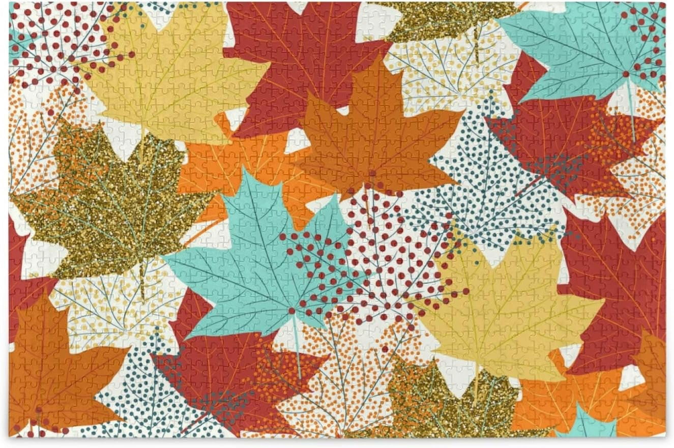 Dreamtimes 1000 Piece Jigsaw Puzzle for Adults Kids, Fall Maple Leaves ...