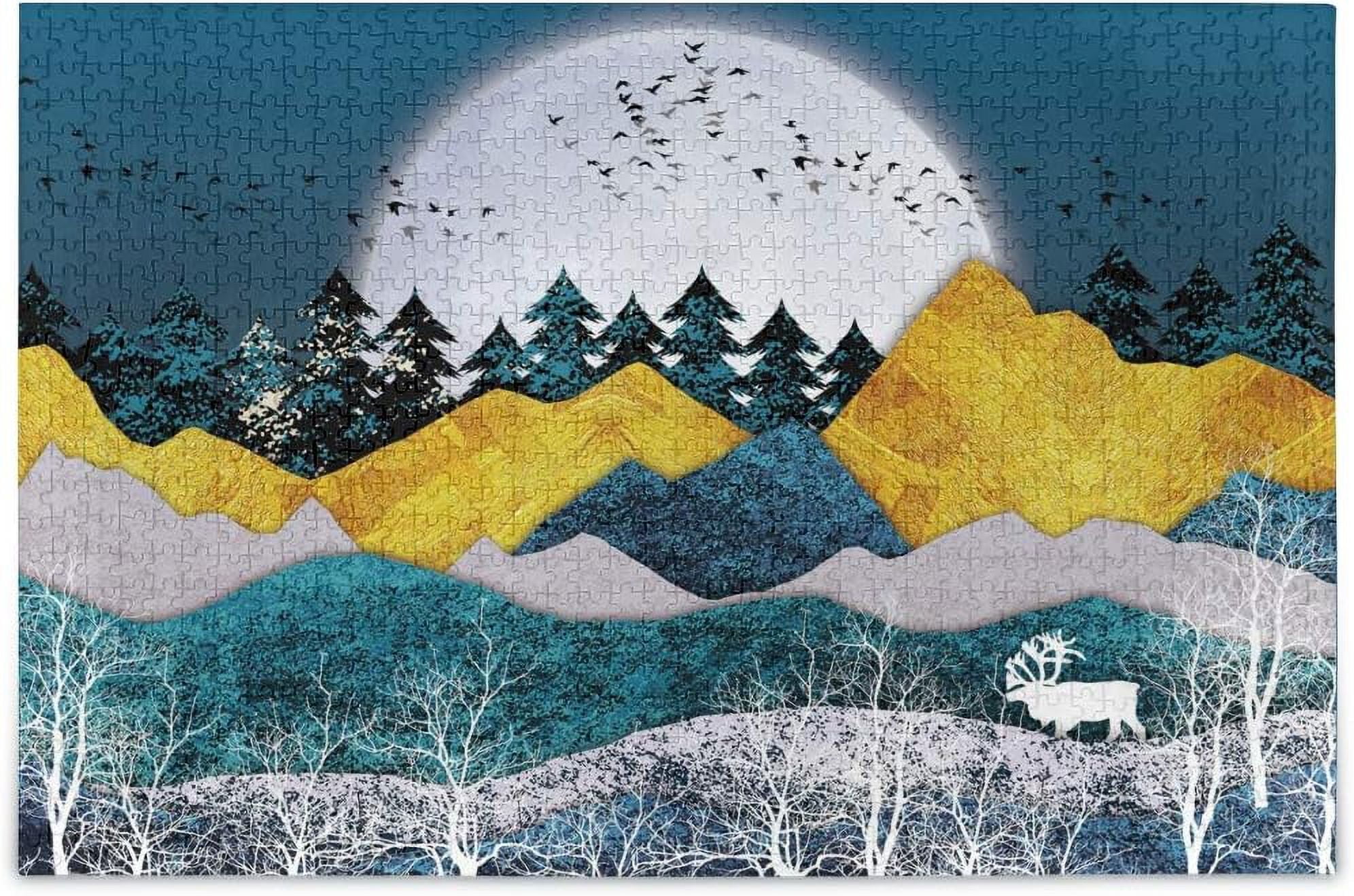 Dreamtimes 1000 Piece Jigsaw Puzzle for Adults Kids, Golden Mountains ...