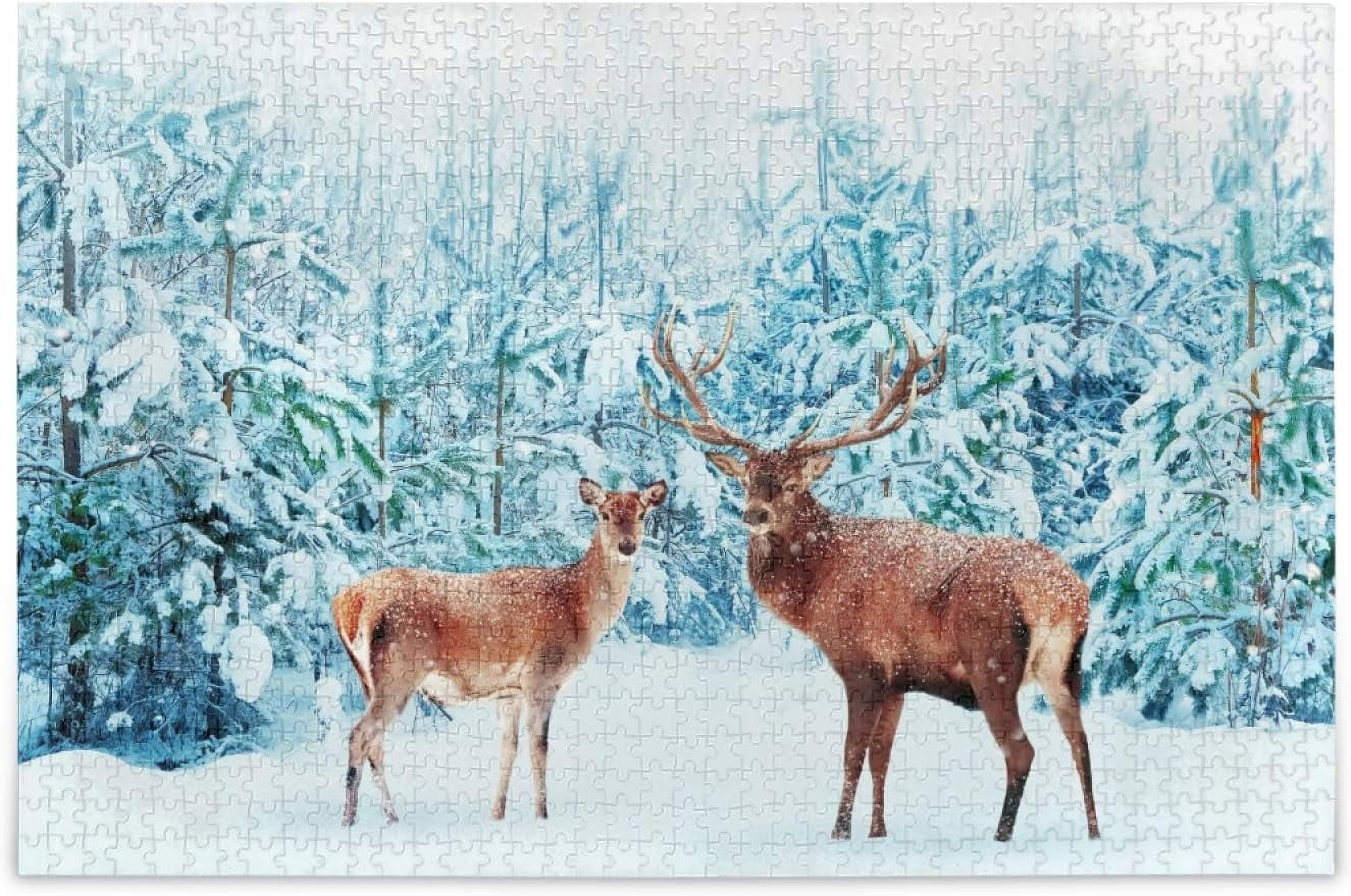 Dreamtimes 1000 Piece Jigsaw Puzzle for Adults Kids, Noble Deer in A ...