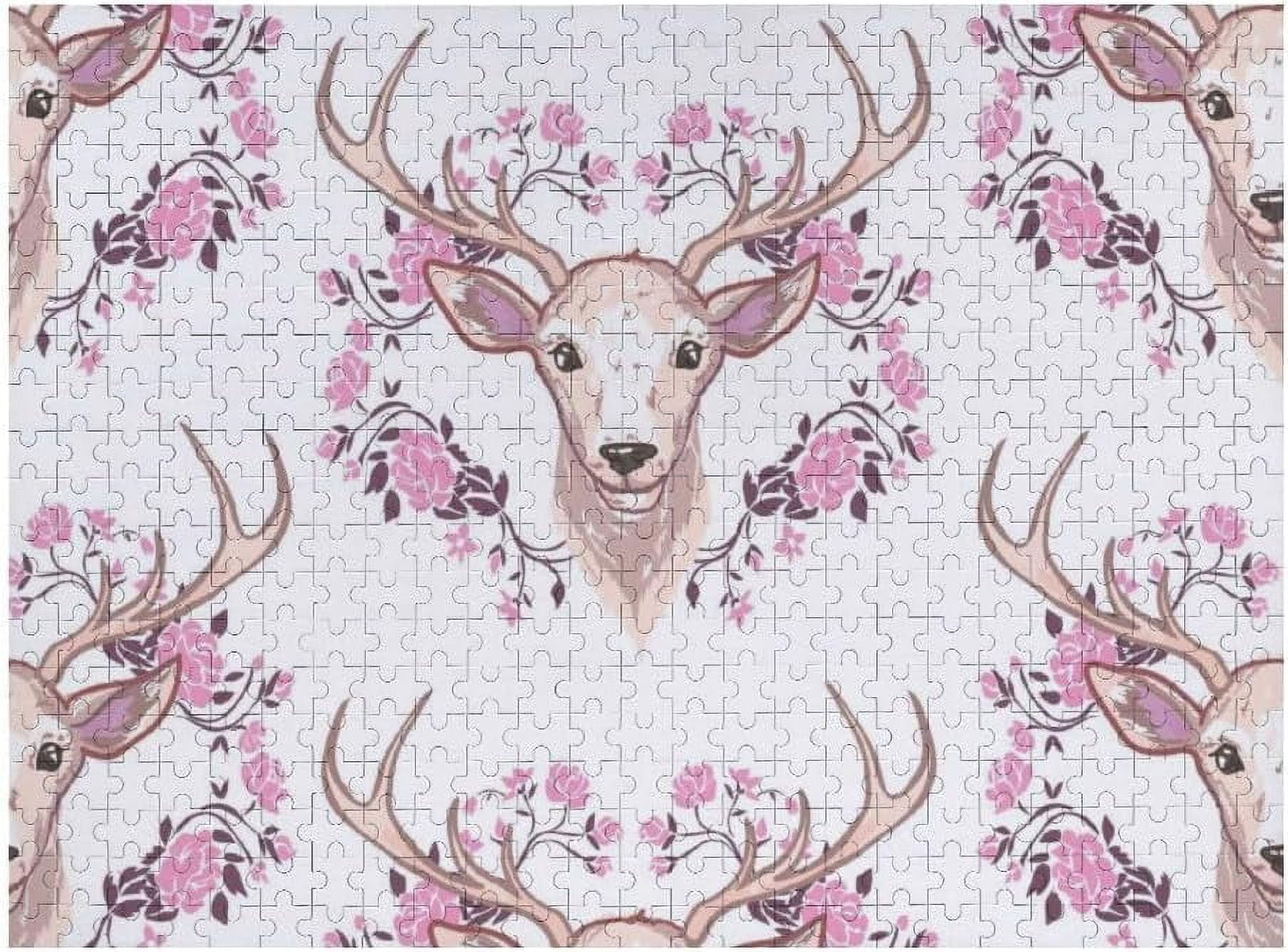 Dreamtimes 1000 Piece Jigsaw Puzzle for Kids Adults - Deer Floral ...