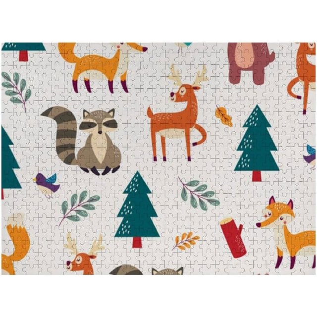 Dreamtimes 1000 Piece Jigsaw Puzzle for Kids Adults - Fox Bear Deer and ...