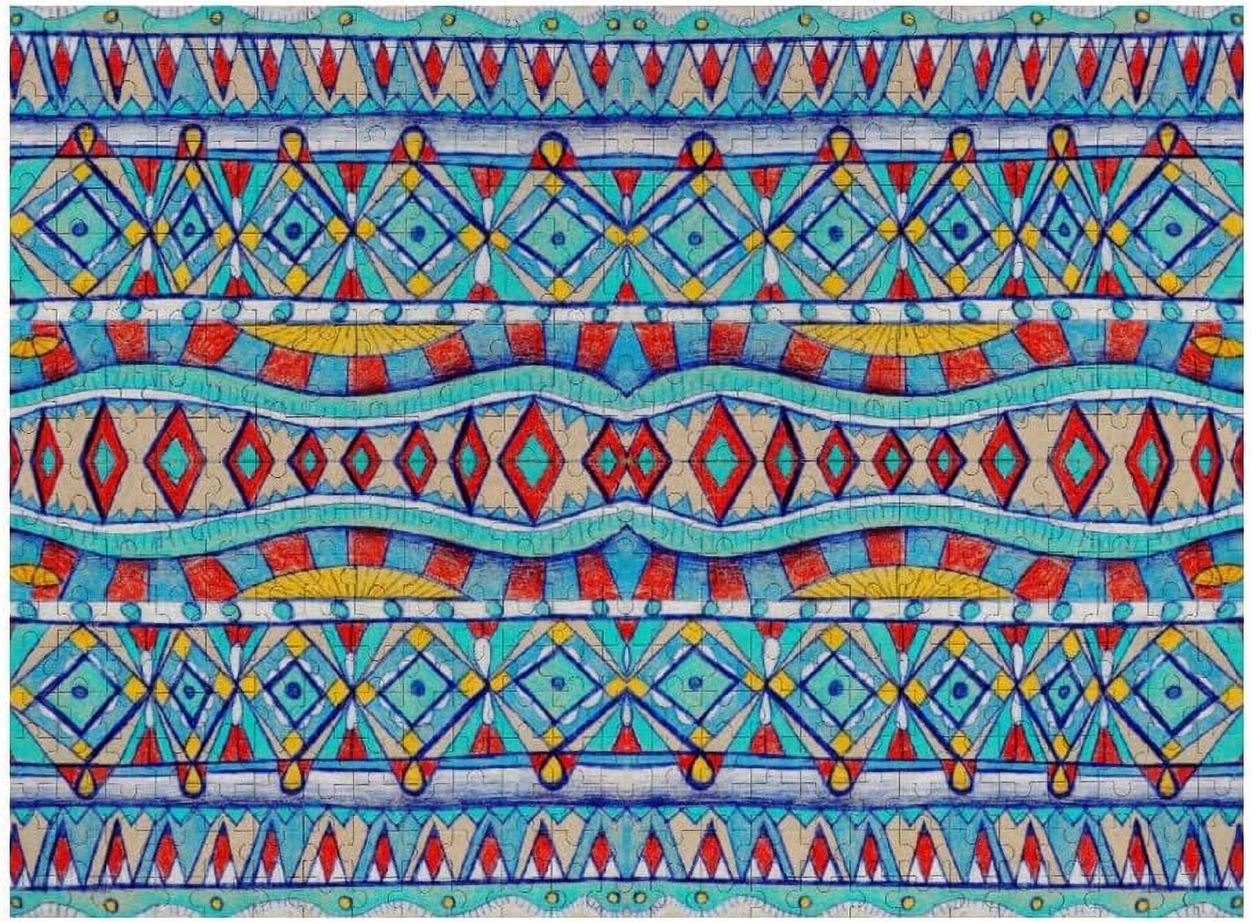 Dreamtimes 1000 Piece Jigsaw Puzzle for Kids Adults - Geometric Aztec ...