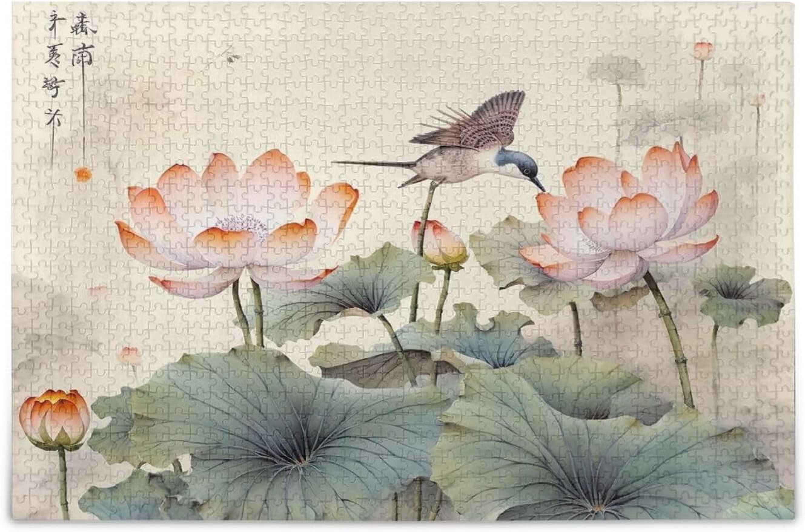 Dreamtimes 1000 Pieces Beautiful Lotus Jigsaw Puzzle for Adults Teens ...