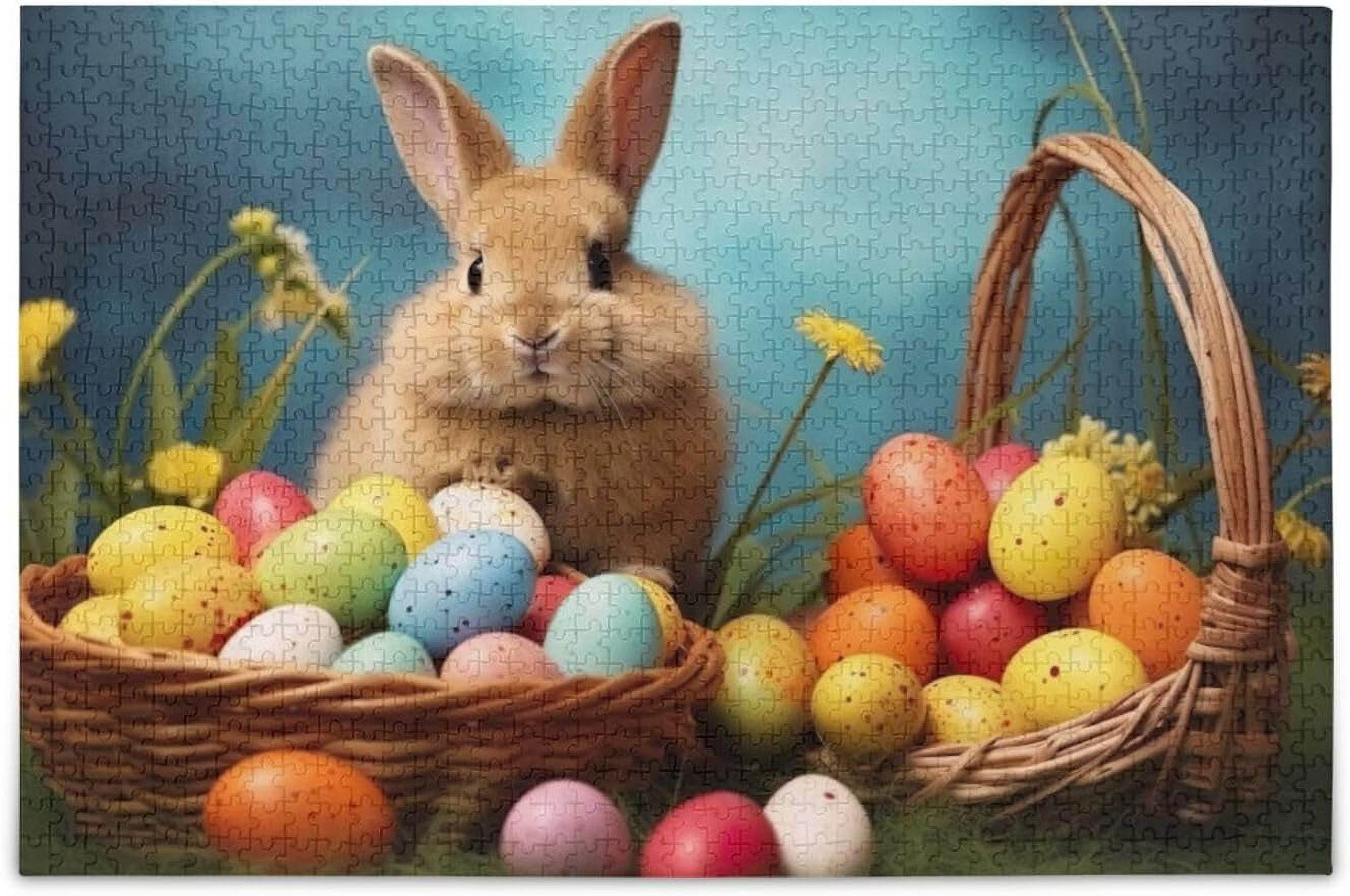 Dreamtimes 1000 Pieces Cute Rabbits and Easter Eggs Jigsaw Puzzle for ...