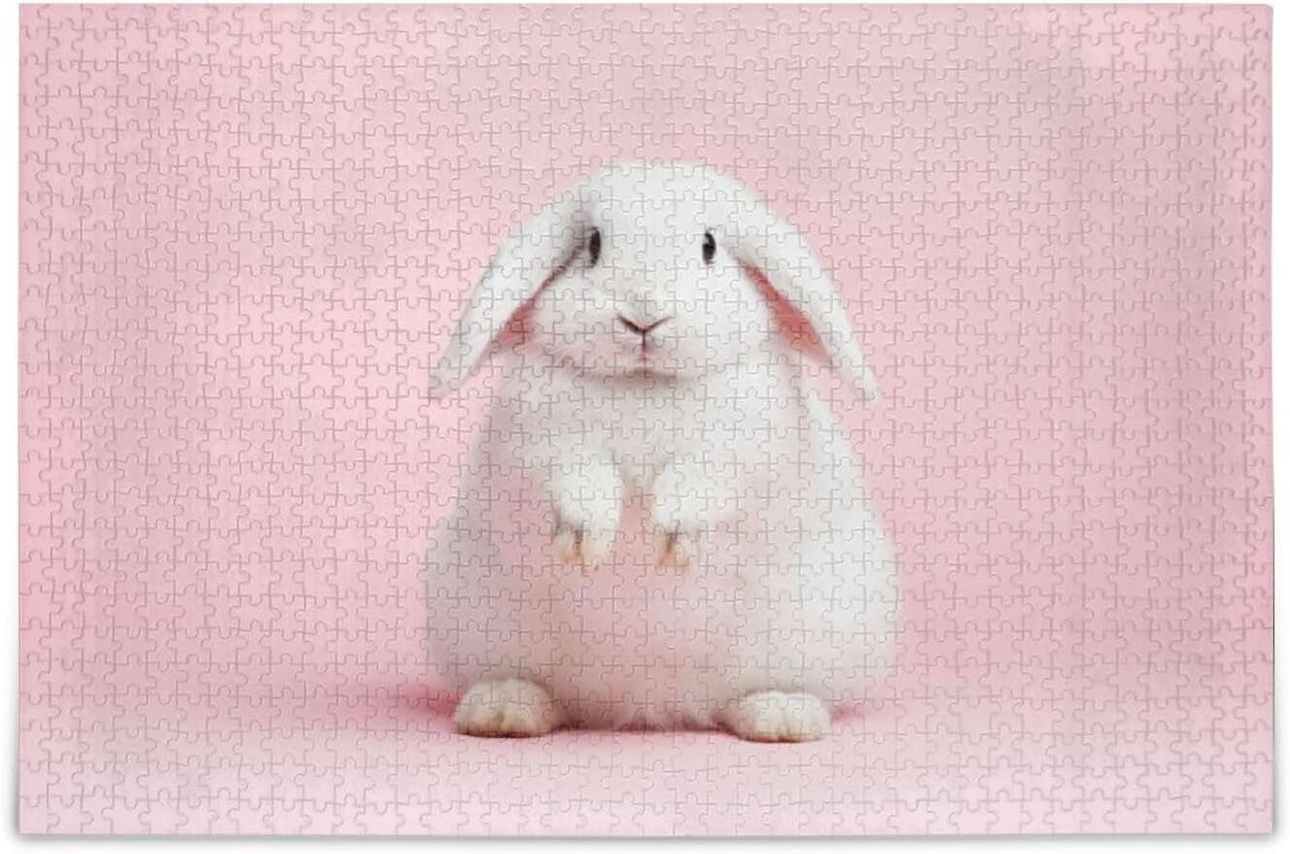 Dreamtimes 1000 Pieces Cute White Rabbit Jigsaw Puzzle for Adults Teens ...